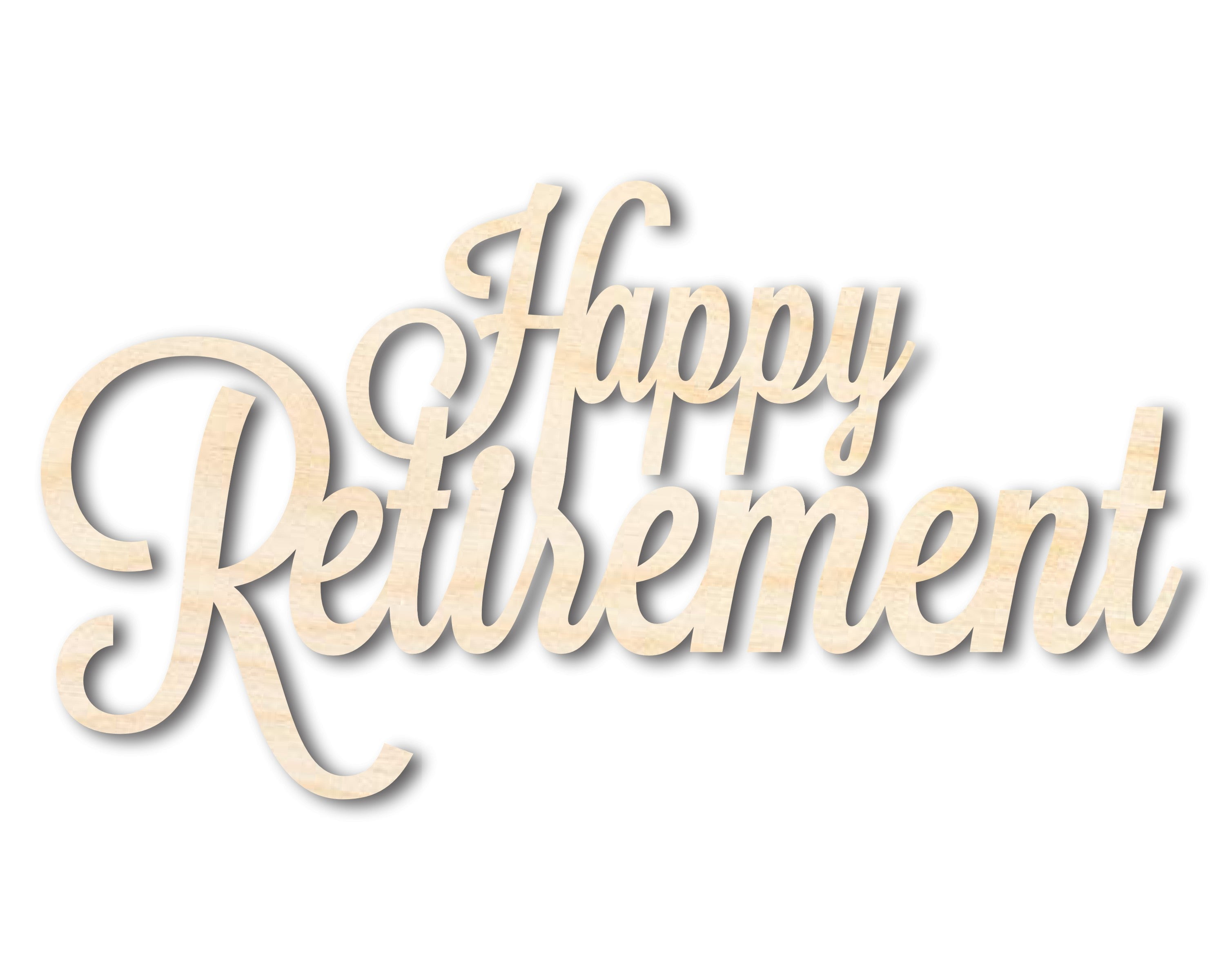 Unfinished Wood Happy Retirement Shape | DIY Craft Cutout | up to 46 ...