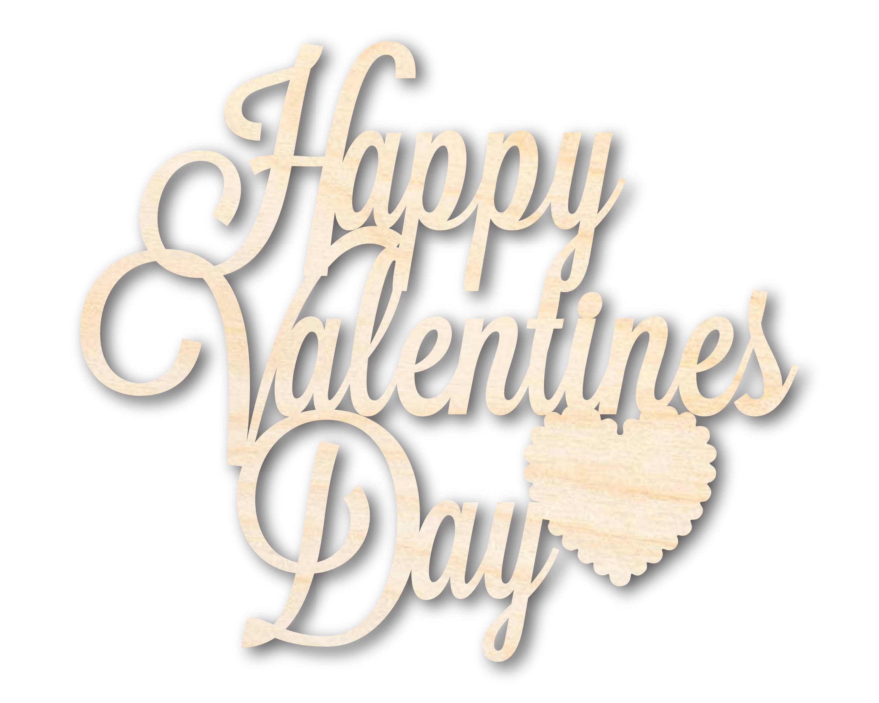Unfinished Wood Happy Valentines Day Shape | DIY Craft Cutout | up to ...