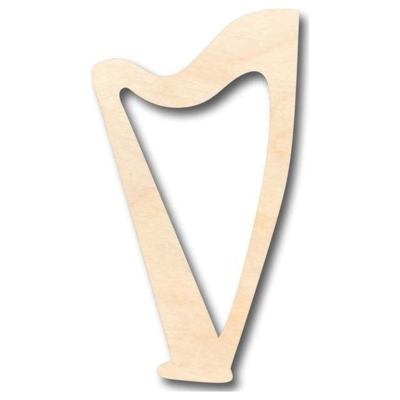 Unfinished Wood Harp Lyre Shape - Music - Craft - up to 46" DIY 8" / 1/ ...