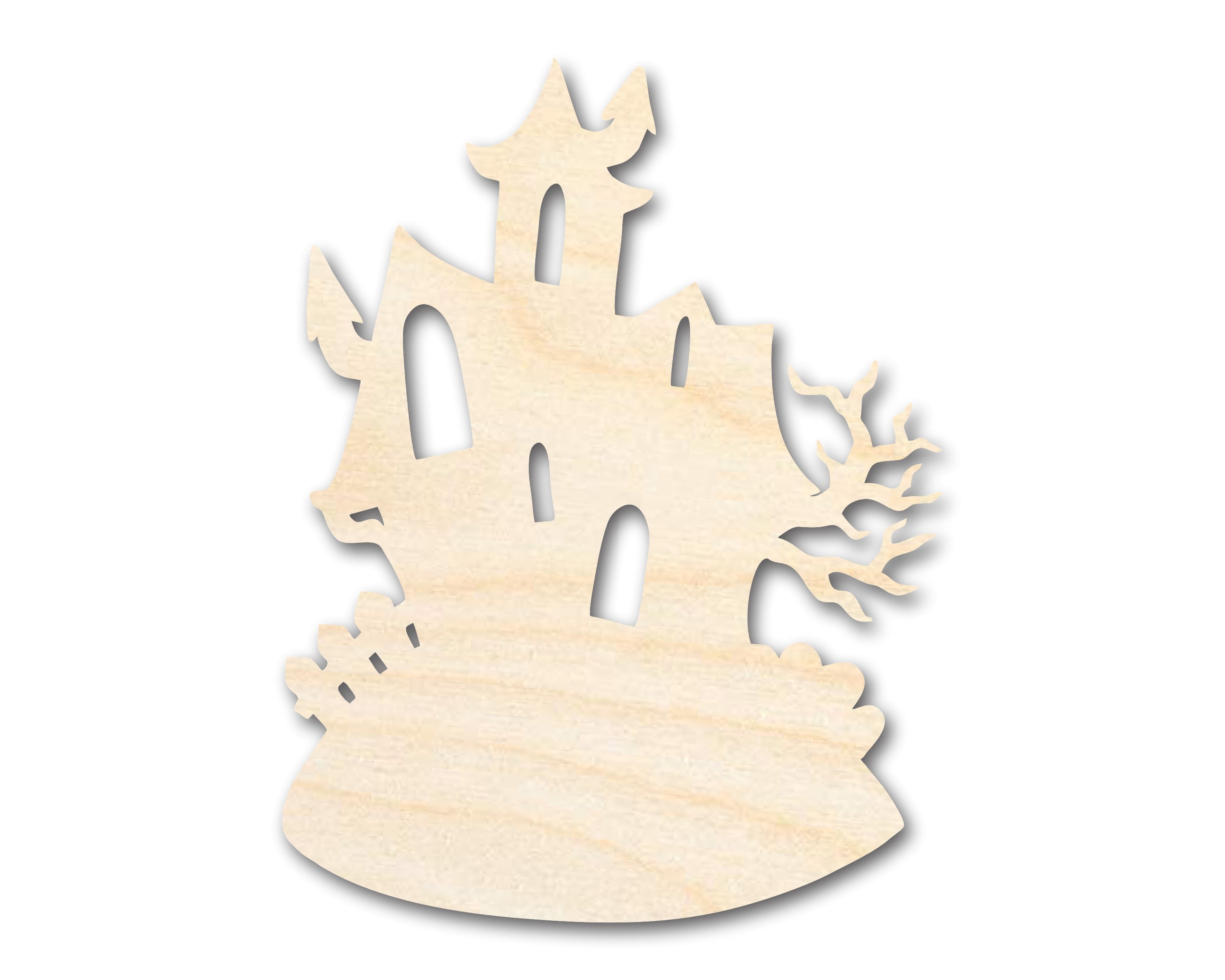 Unfinished Wood Haunted House Shape - Craft - up to 46" 30" / 1/4 ...