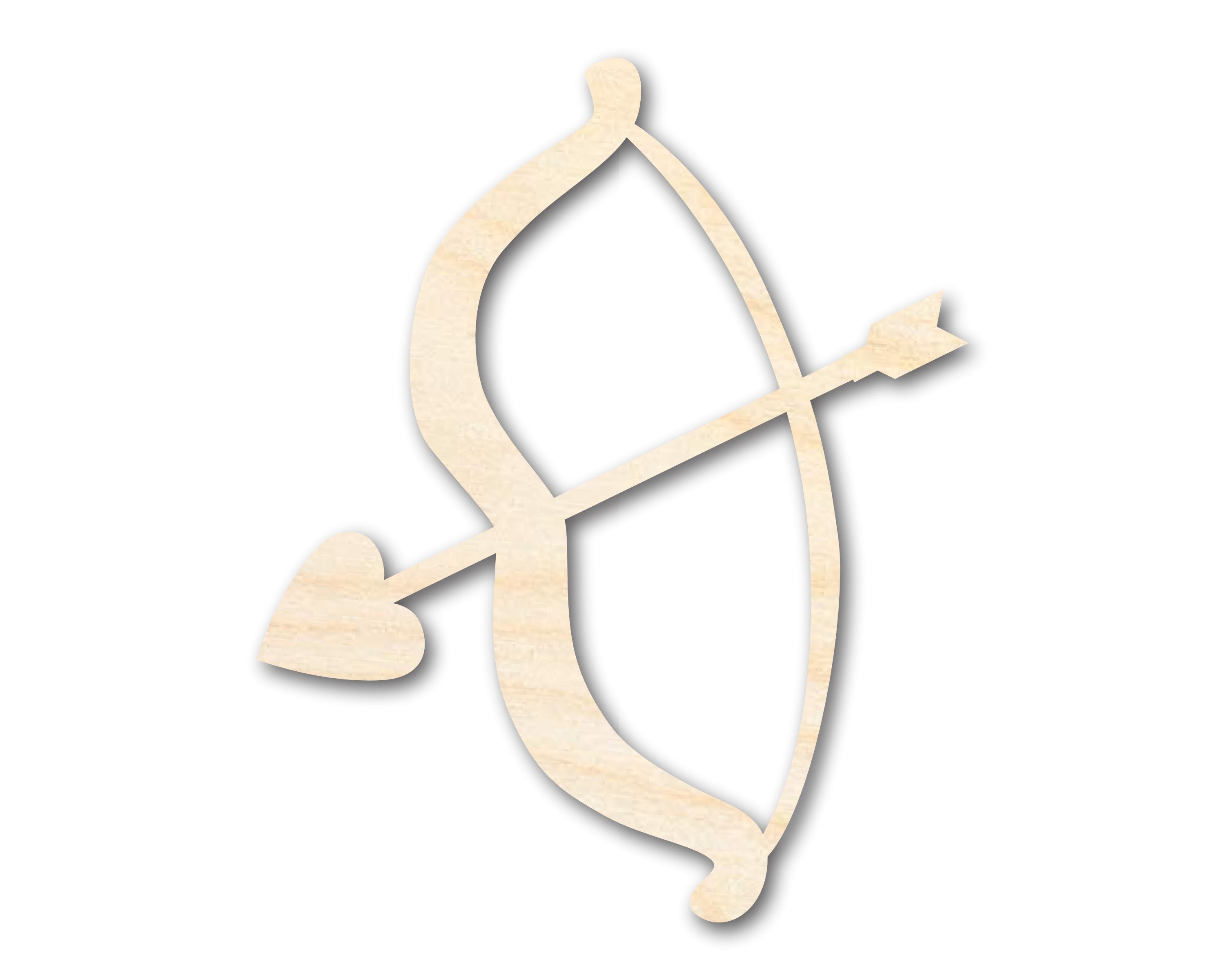 Unfinished Wood Heart Bow and Arrow Shape | DIY Craft Cutout | up to 46 ...