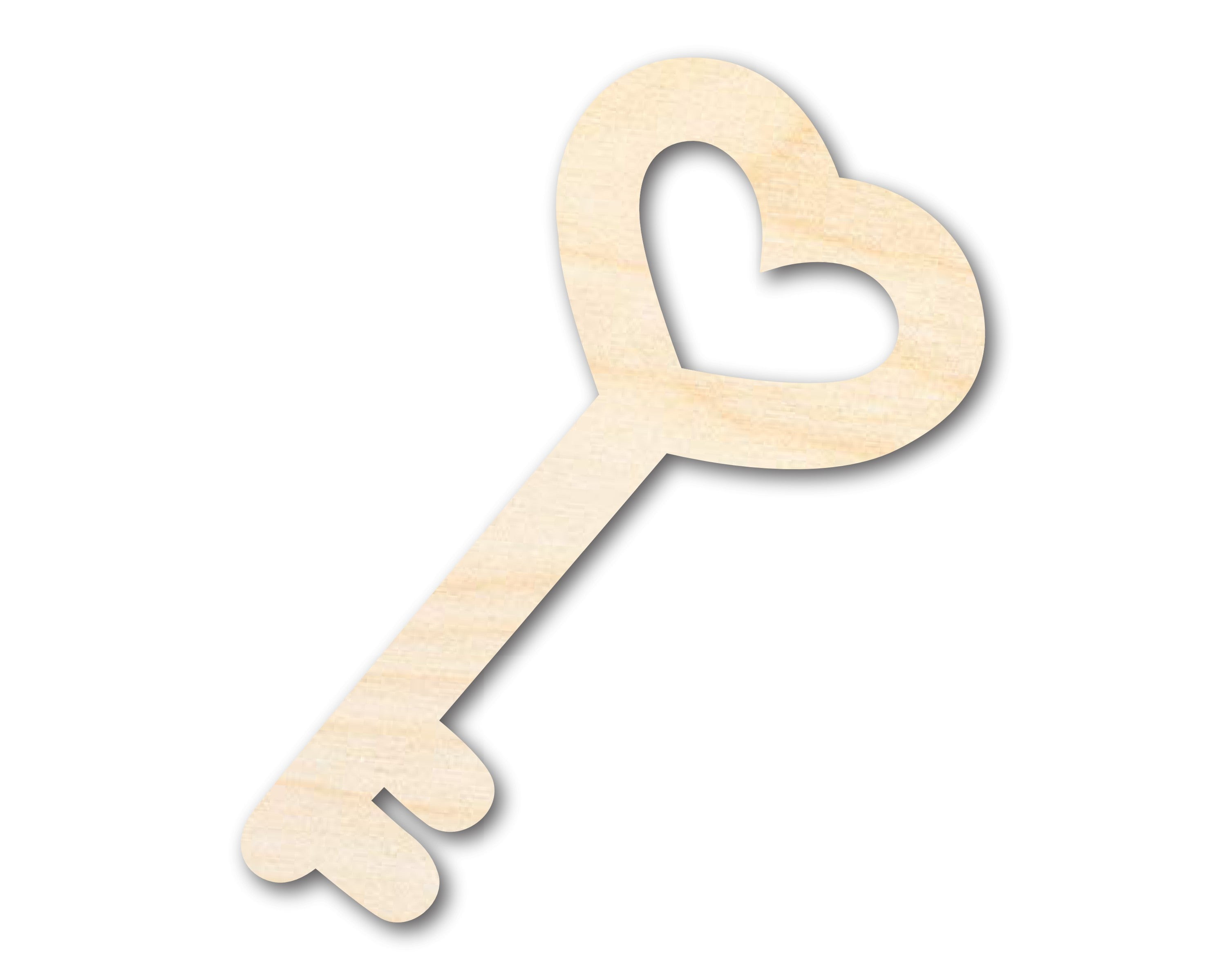 Unfinished Wood Heart Key Shape 7" / 1/4" - Walmart.com