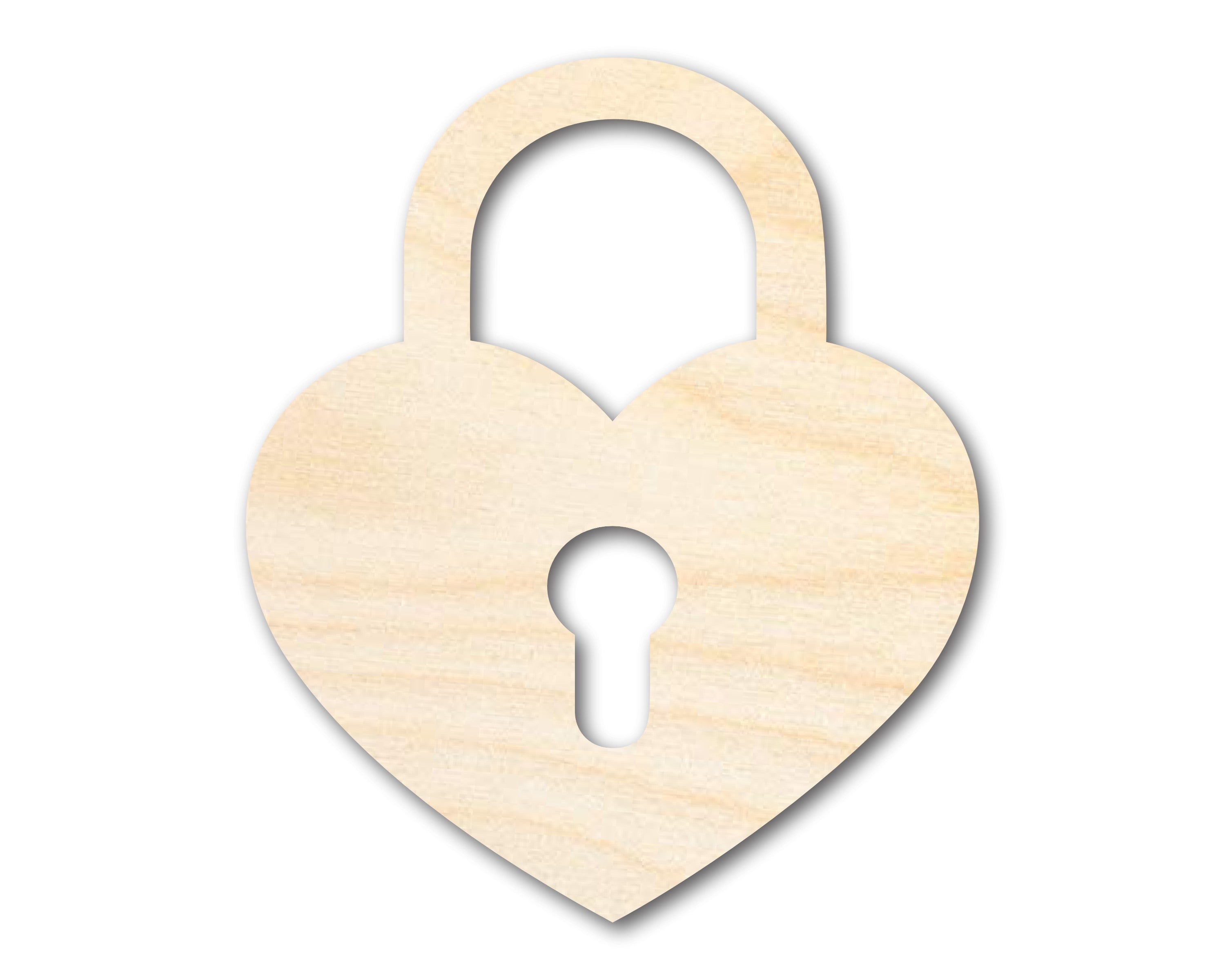 Unfinished Wood Heart Lock Shape | DIY Craft Cutout | up to 46" DIY 14 ...