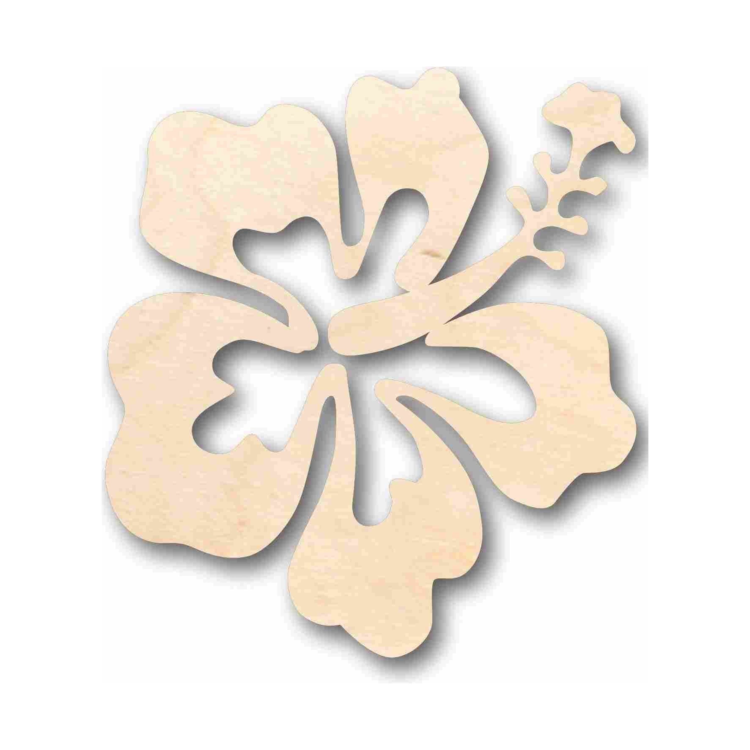Unfinished Wood Hibiscus Flower Silhouette - Craft- up to 46" DIY 10 ...