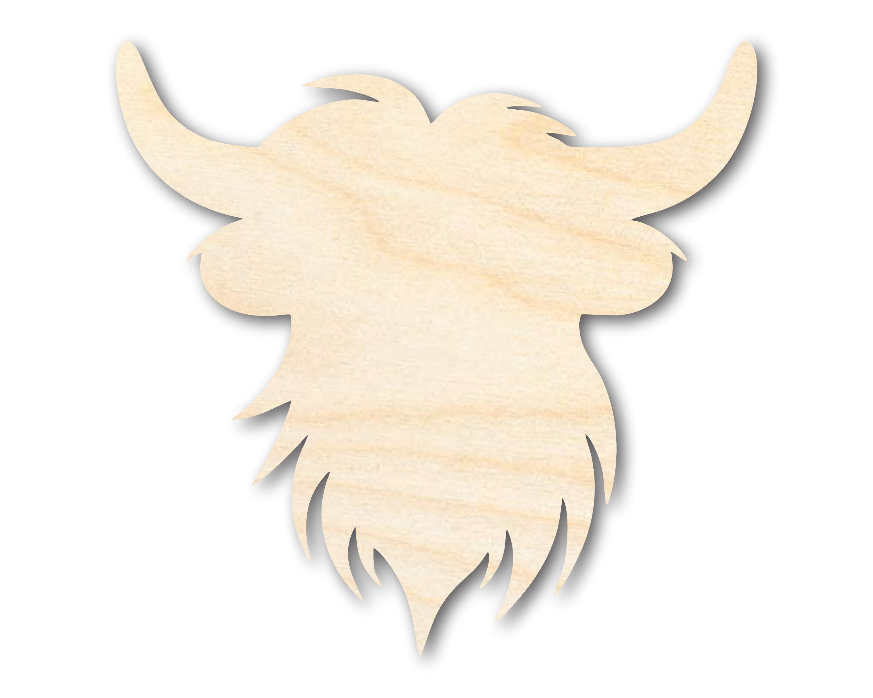 Unfinished Wood Highland Cow Head Shape | DIY Craft Cutout | up to 46 ...