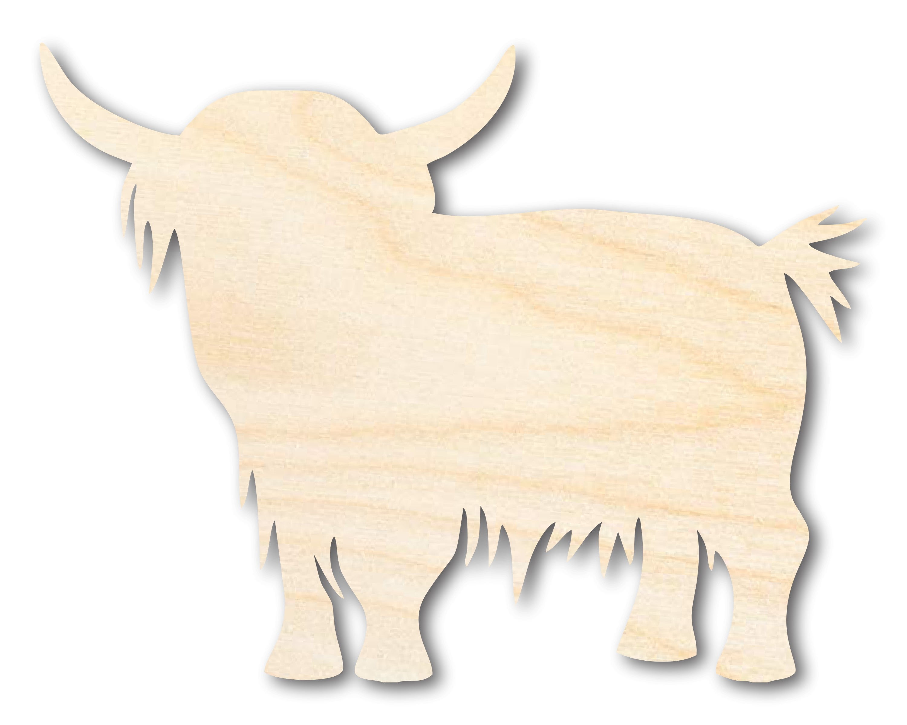 Unfinished Wood Highland Cow Shape | DIY Craft Cutout | up to 46" DIY ...