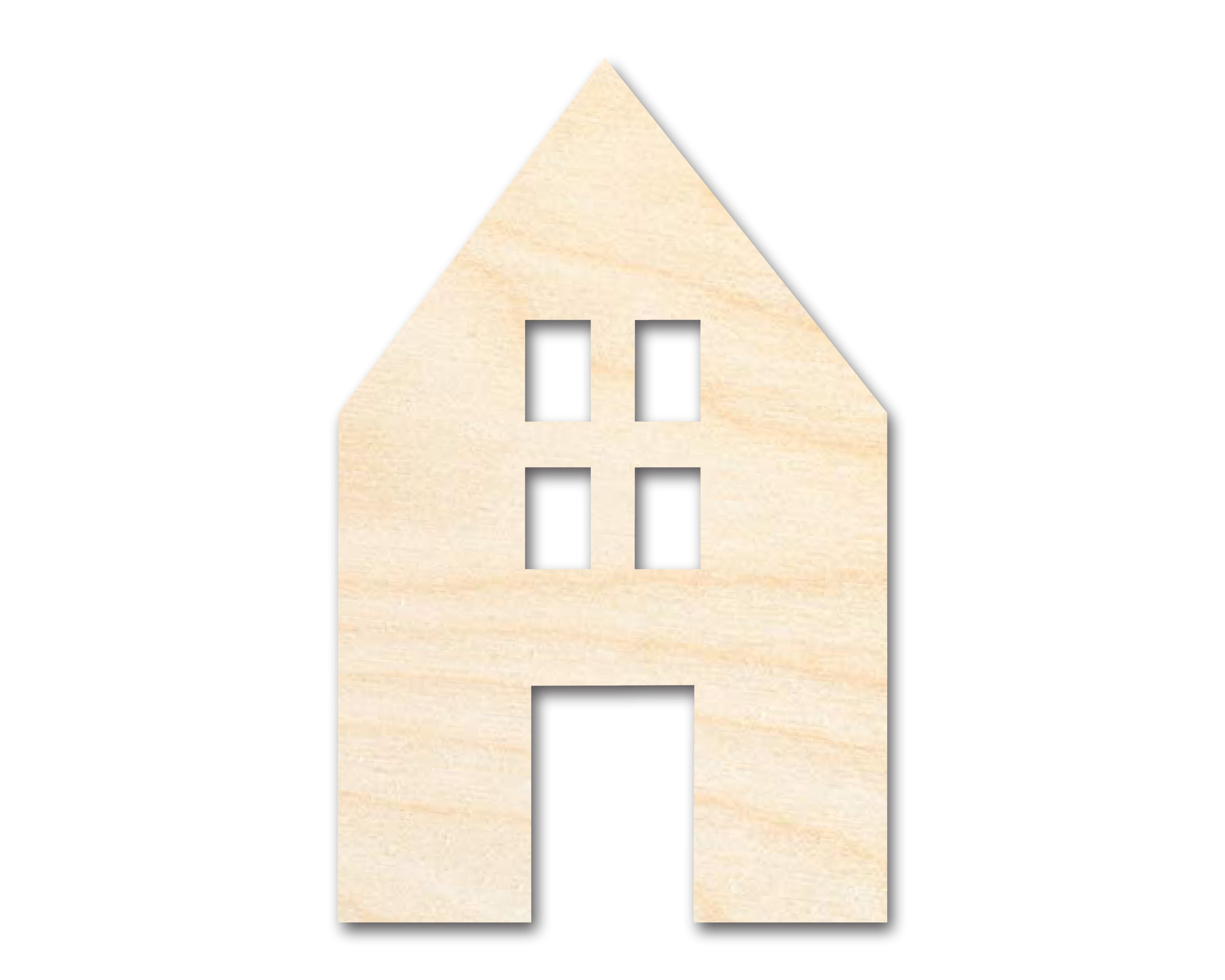 Unfinished Wood House Silhouette Shape - Craft - up to 46" 20" / 1/4 ...