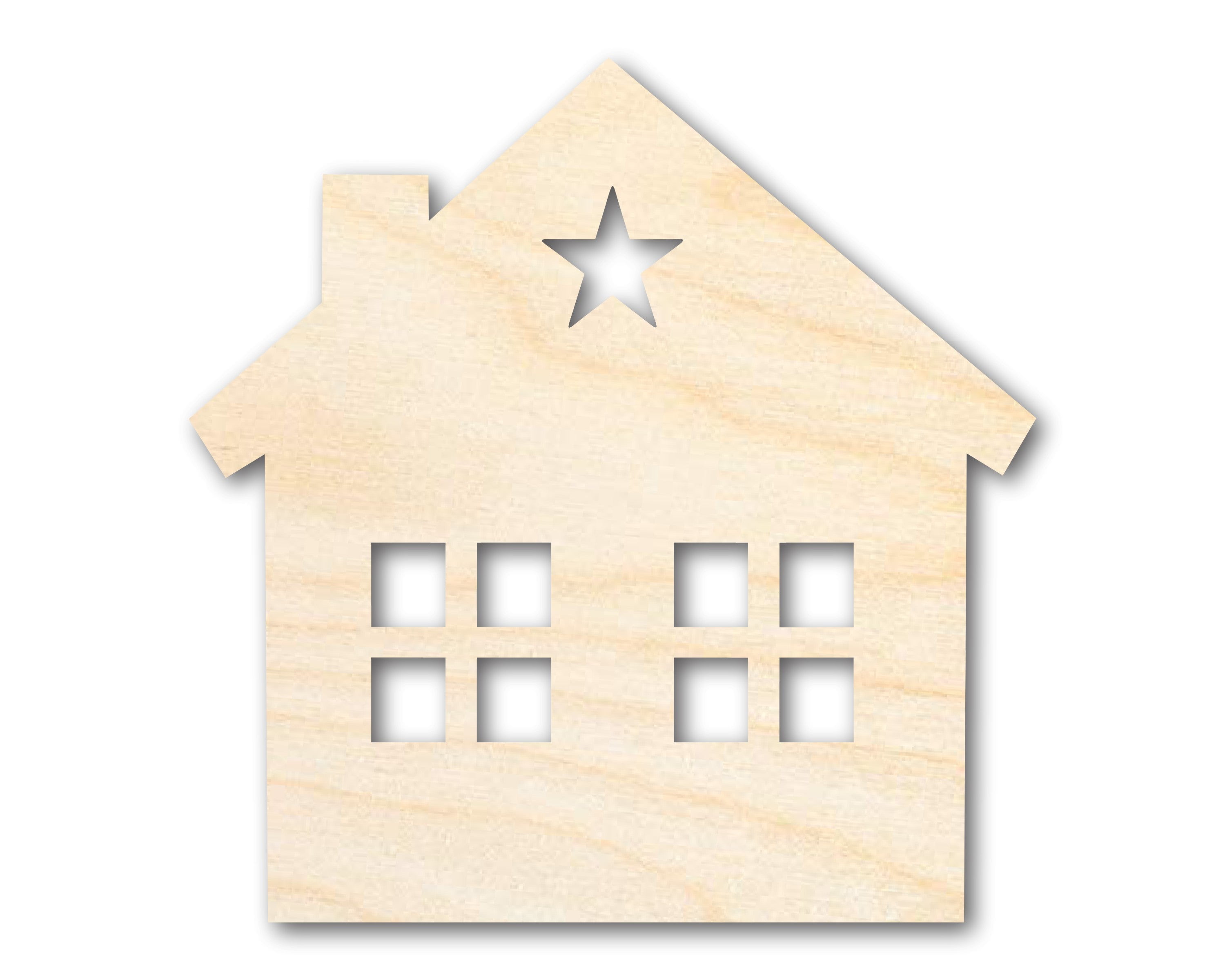Unfinished Wood House Silhouette Shape - Craft - up to 46" 24" / 1/2 ...