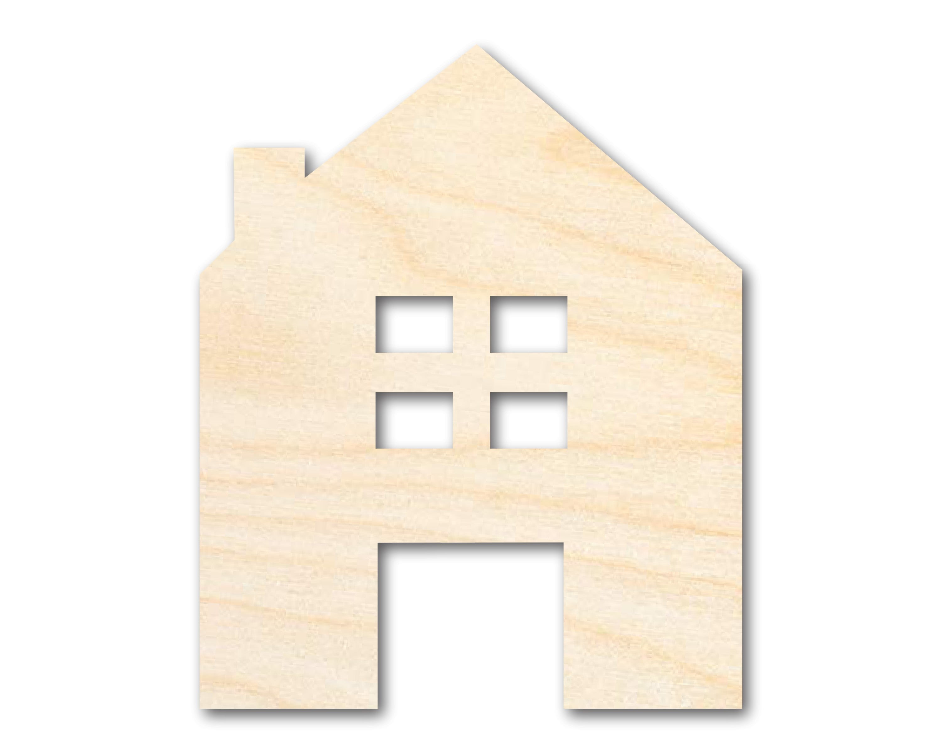 Unfinished Wood House Silhouette Shape - Craft - up to 46" 14" / 3/4 ...