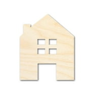 Unfinished Wood House Window Silhouette Shape | DIY Craft Cutout | Up ...