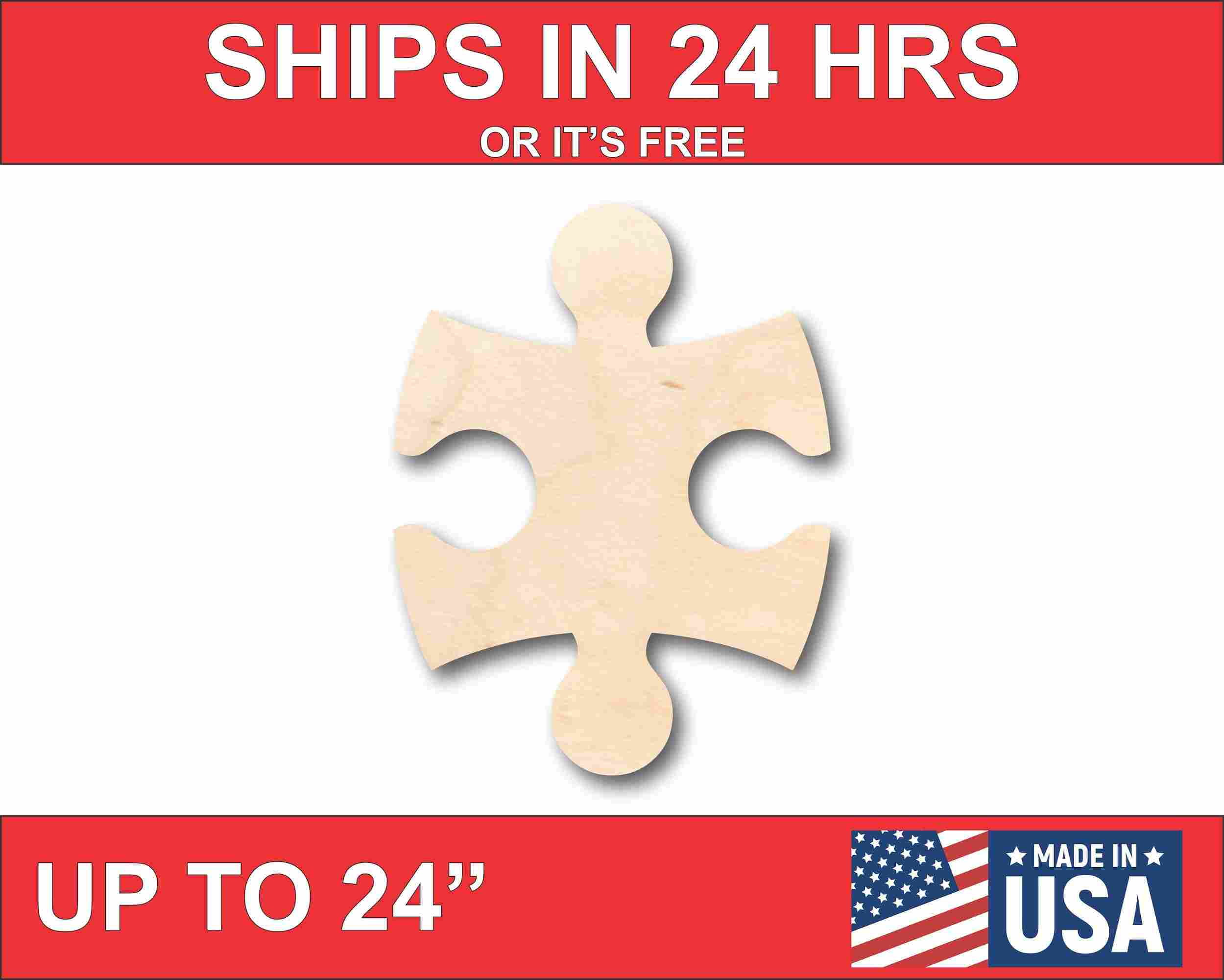 Unfinished Wood Interlocking Puzzle Shape - Autism Awareness - Craft ...