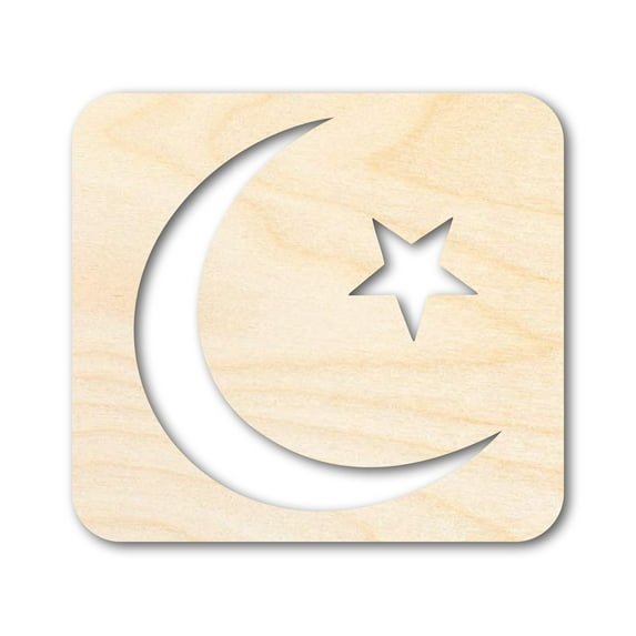 Unfinished Wood Islam Symbol Shape | DIY Craft Cutout | up to 46" DIY ...