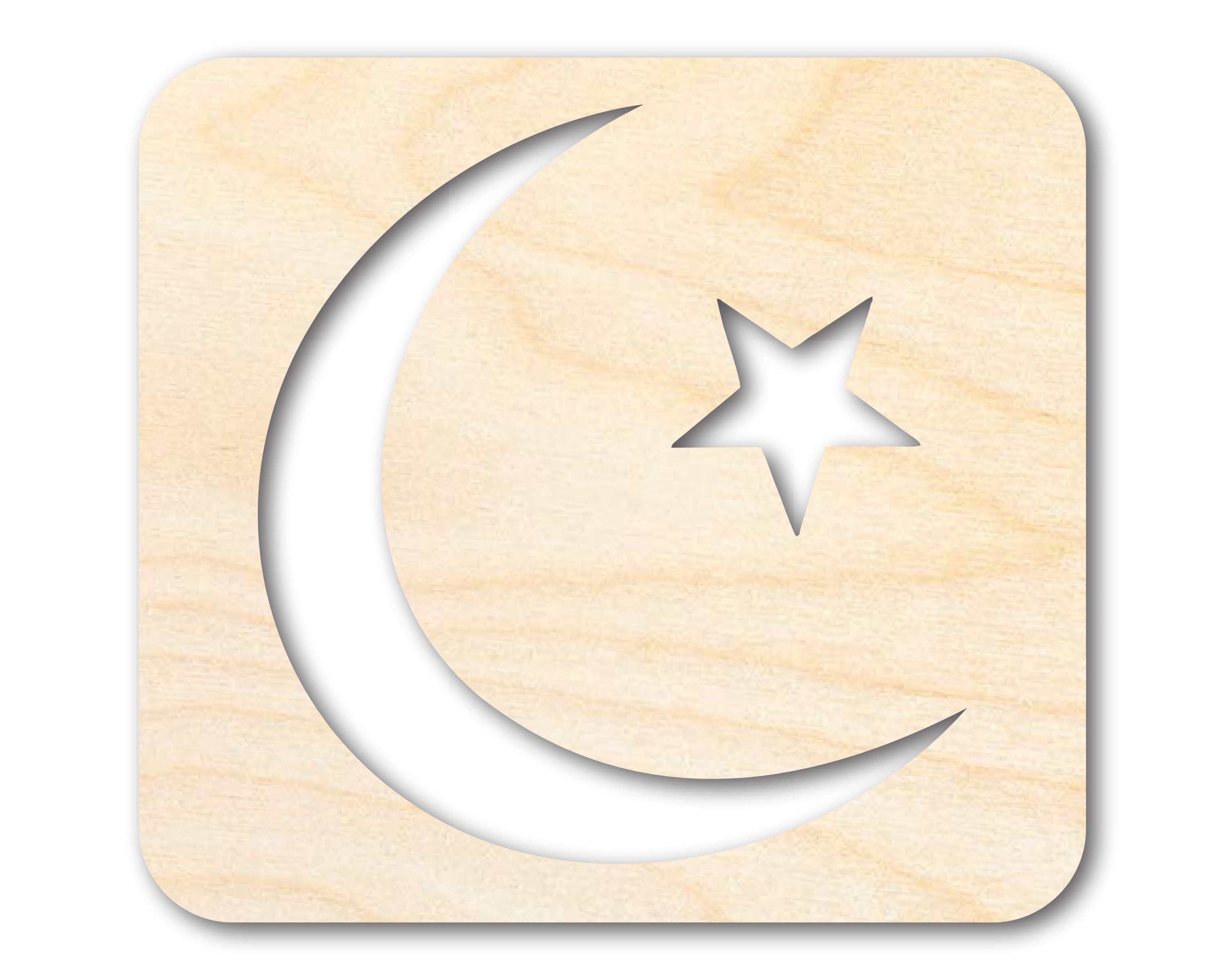 Unfinished Wood Islam Symbol Shape 7" / 1/2" - Walmart.com