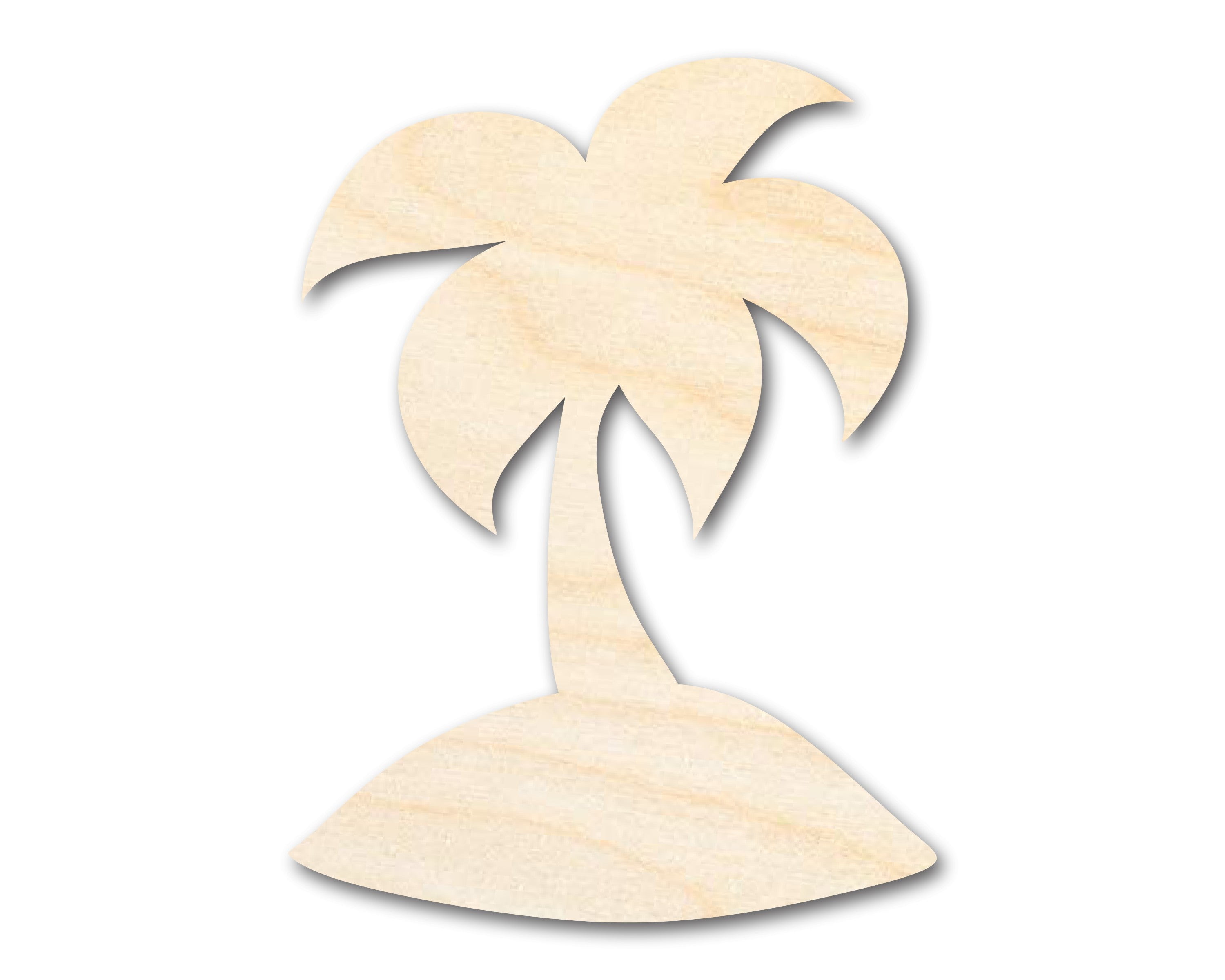 Unfinished Wood Island Palm Tree Shape - Craft - up to 46" DIY 8" / 1/2 ...