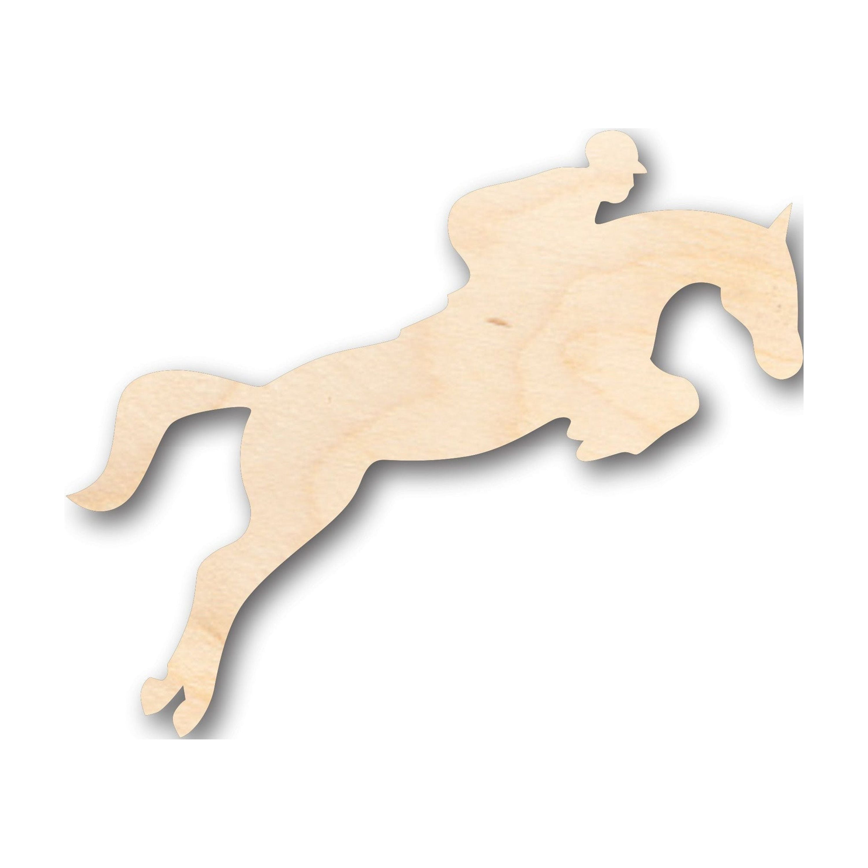 Unfinished Wood Jumping Horse with Rider Shape - Craft - up to 46" DIY ...