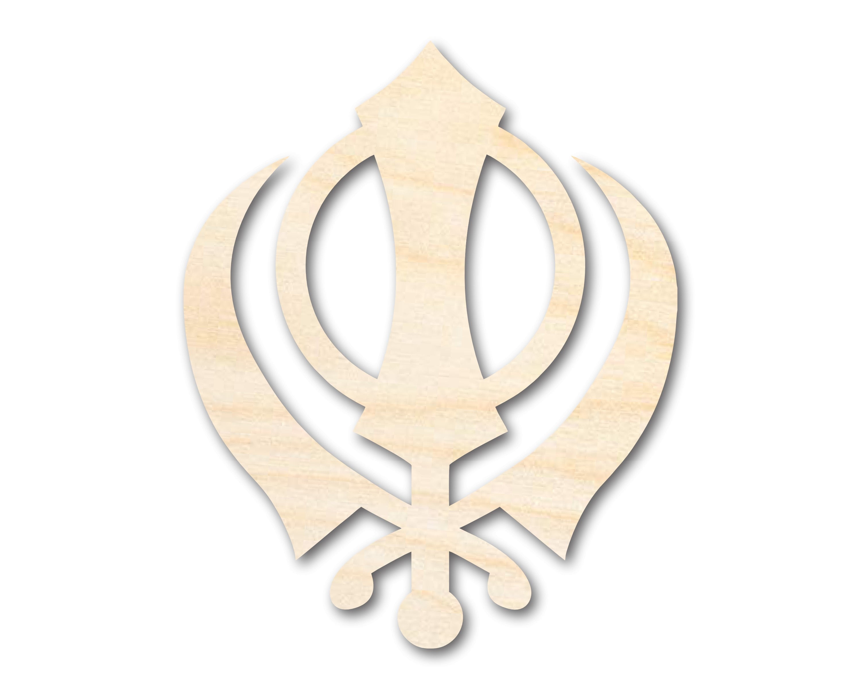 Unfinished Wood Khanda Sikhism Symbol Shape | DIY Craft Cutout 20" / 1/ ...