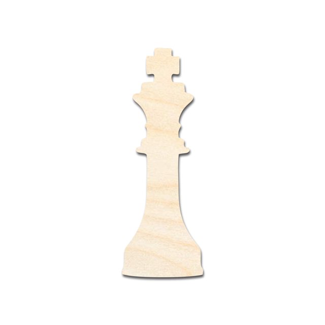 Unfinished Wood King Chess Piece Shape | DIY Craft Cutout | up to 46 ...