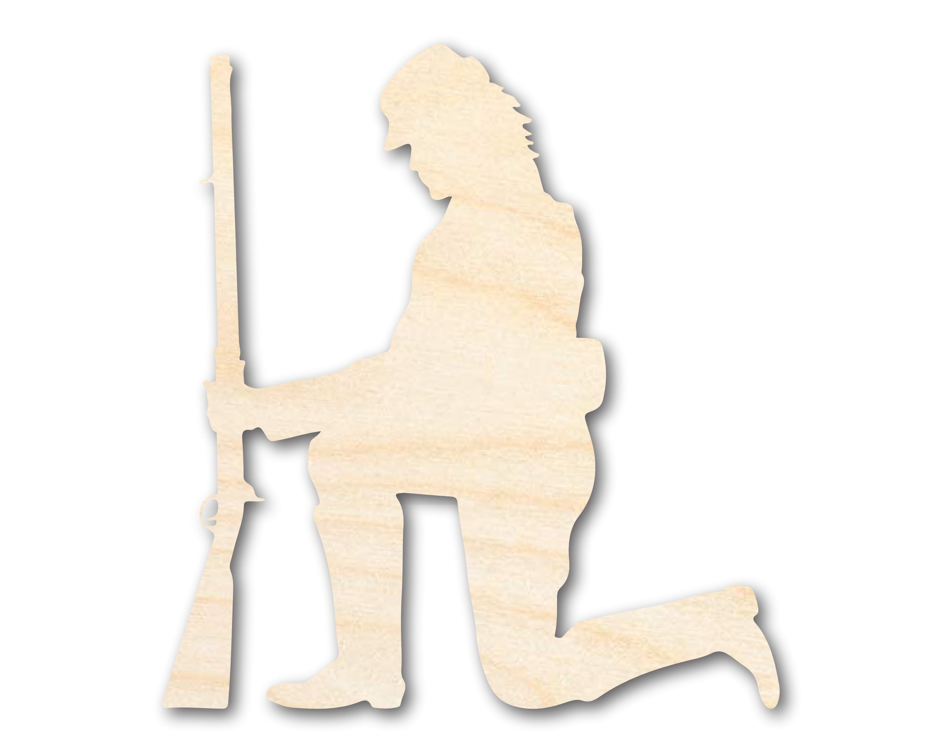 Unfinished Wood Kneeling Soldier Shape | DIY Craft Cutout | up to 46 ...
