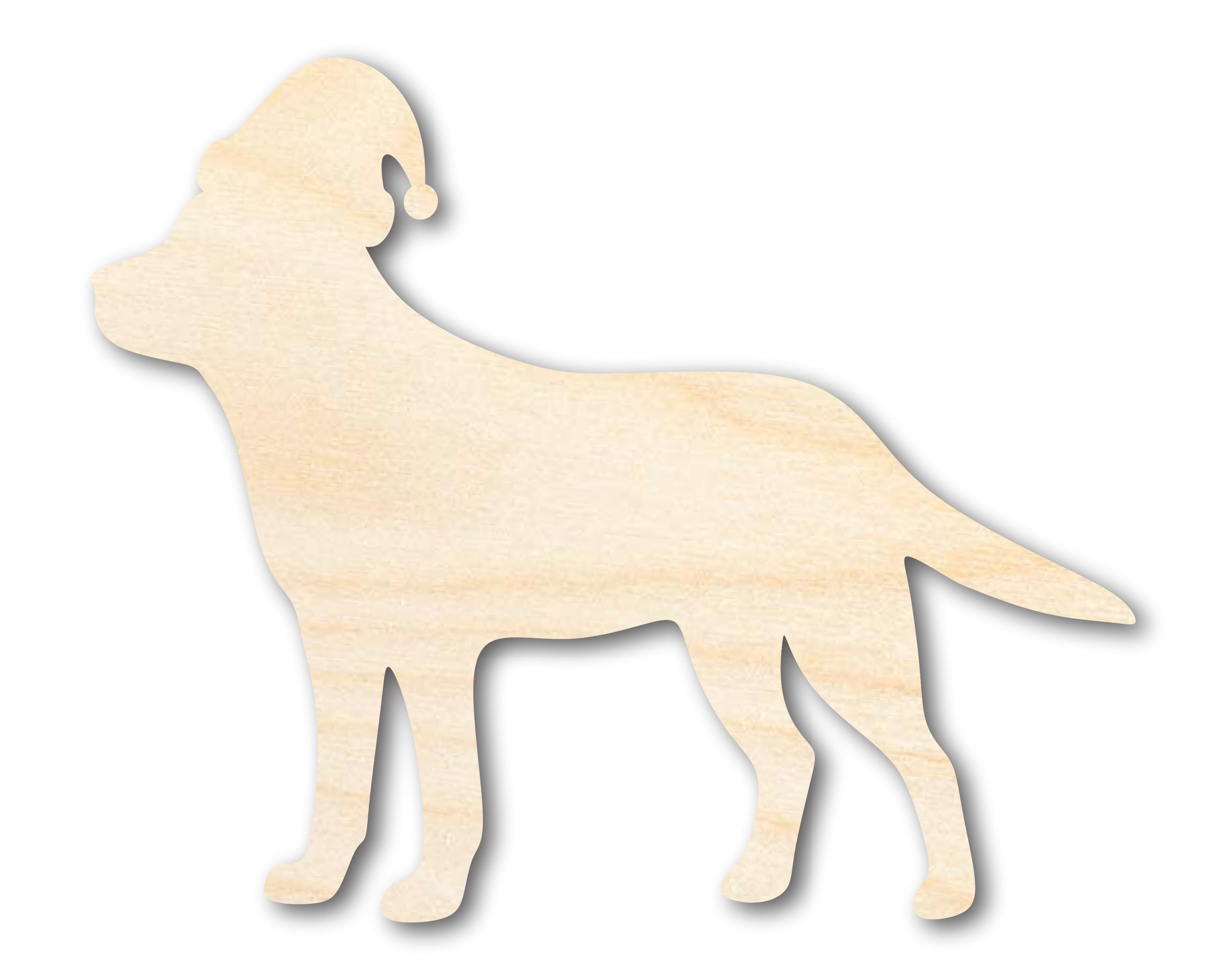 Unfinished Wood Lab With Santa Hat Shape | DIY Craft Cutout 5" / 1/8 ...