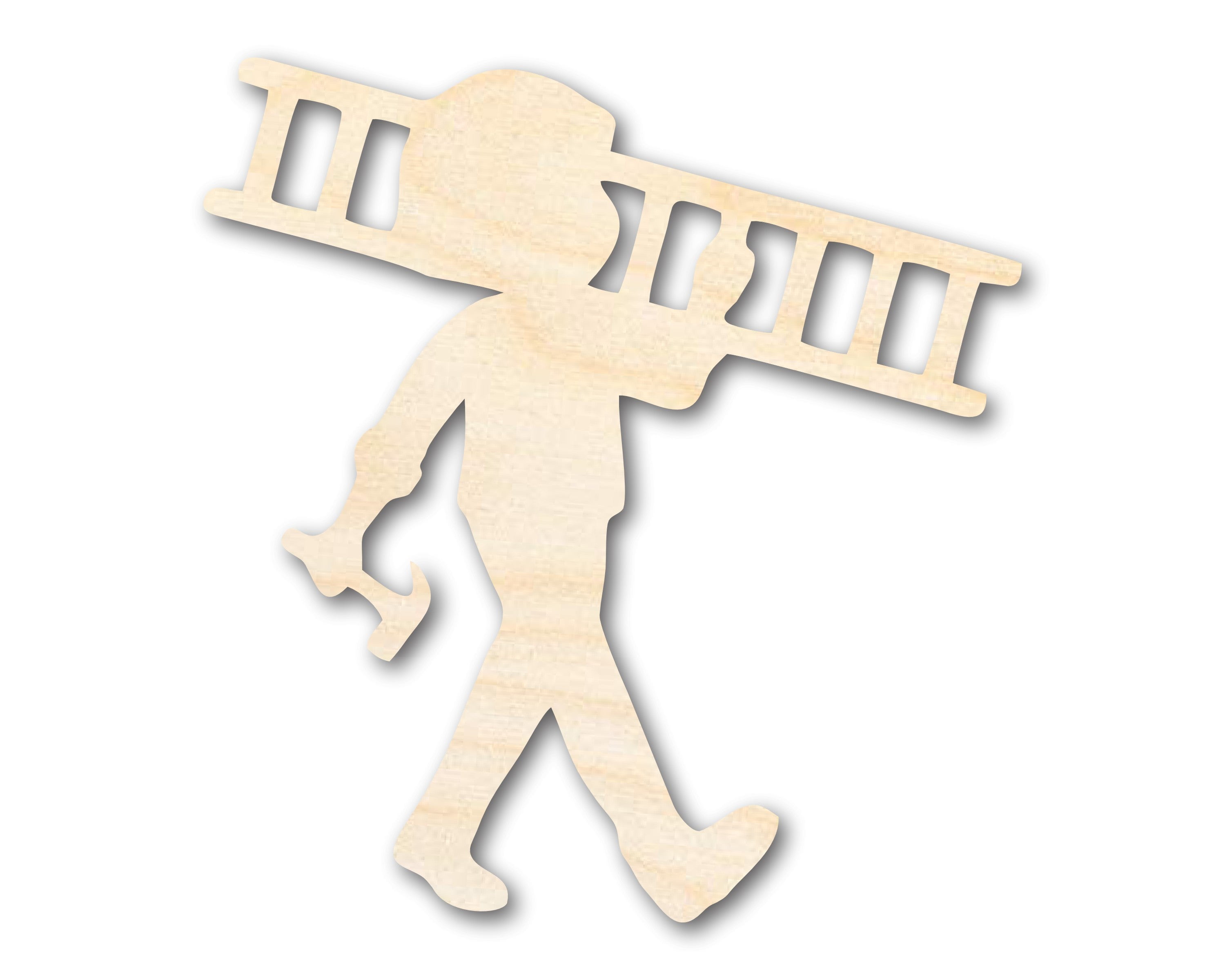 Unfinished Wood Ladder Worker Shape | DIY Craft Cutout | up to 46" DIY ...