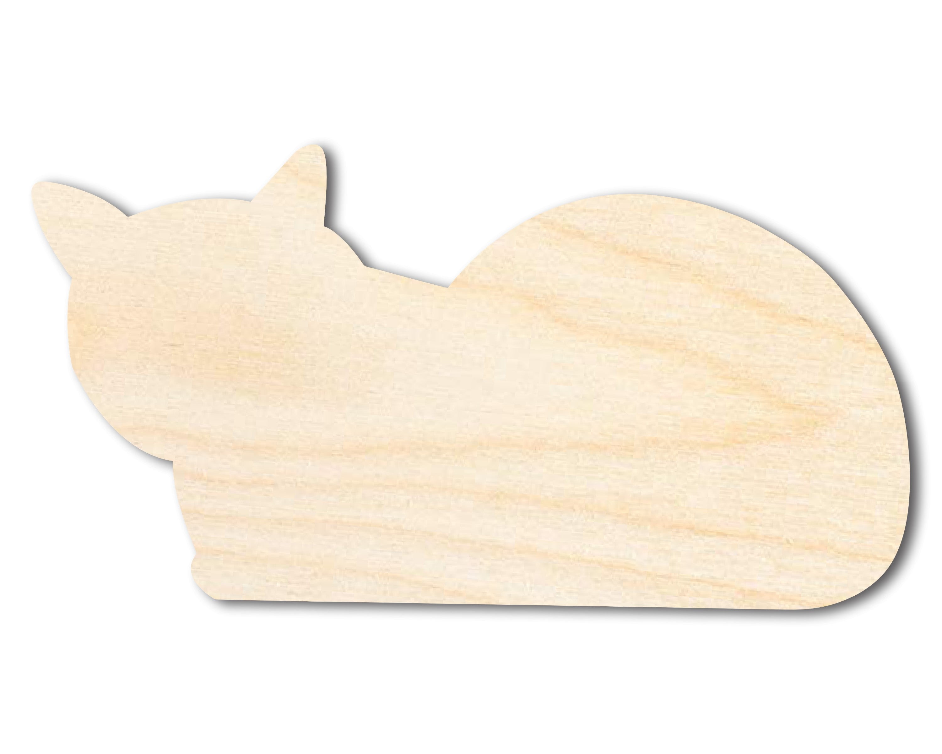 Unfinished Wood Laying Cat Shape | DIY Craft Cutout | up to 46" DIY 20 ...