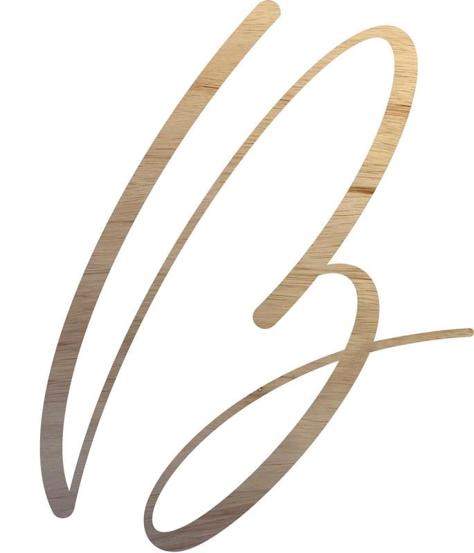Unfinished Wood Letter B, Craft Alphabet 12'' Tall Wooden Letter Wall ...