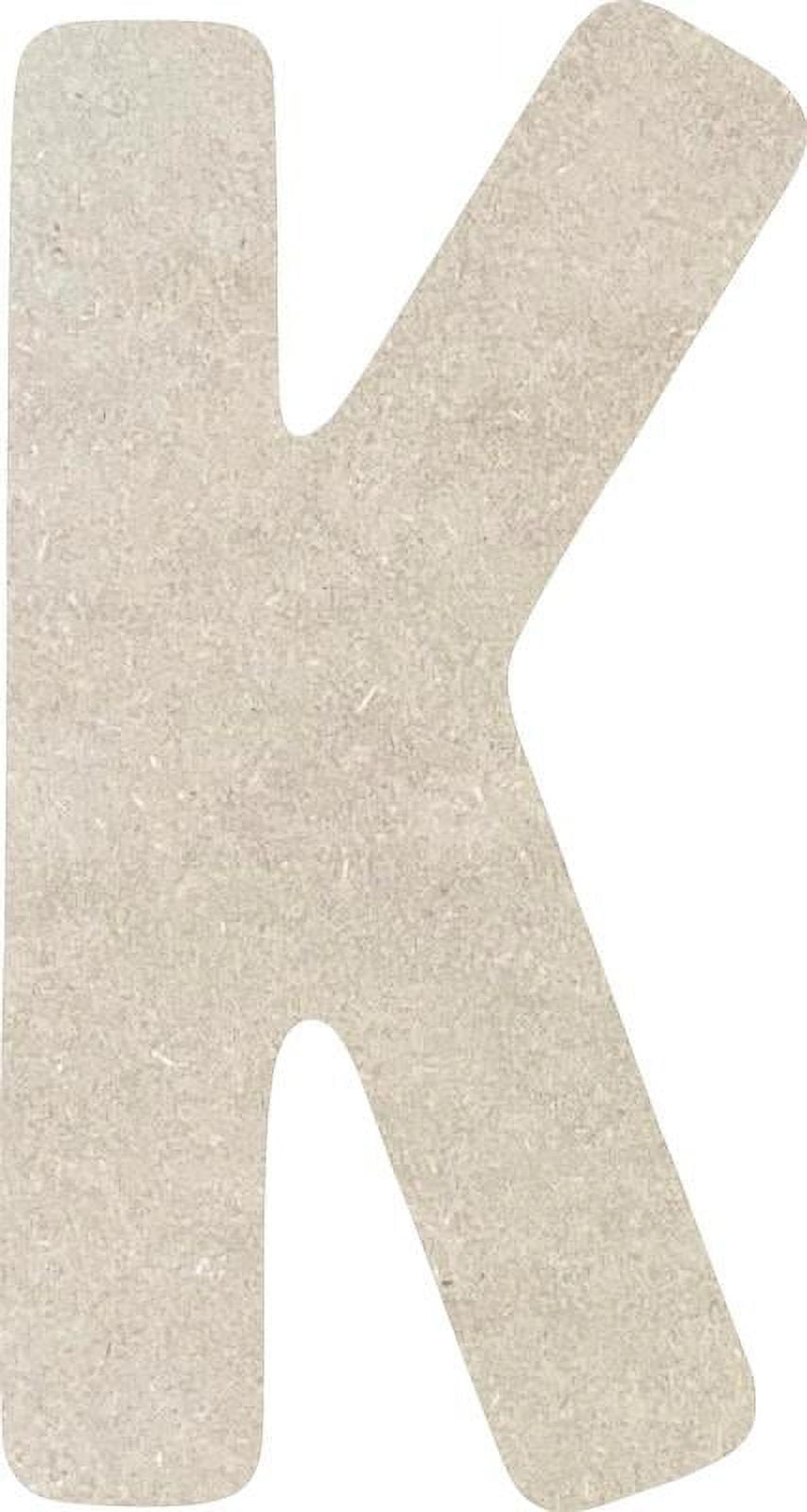 Unfinished Wood Letter K, Craft Alphabet 6'' Tall MDF Wall Décor ...