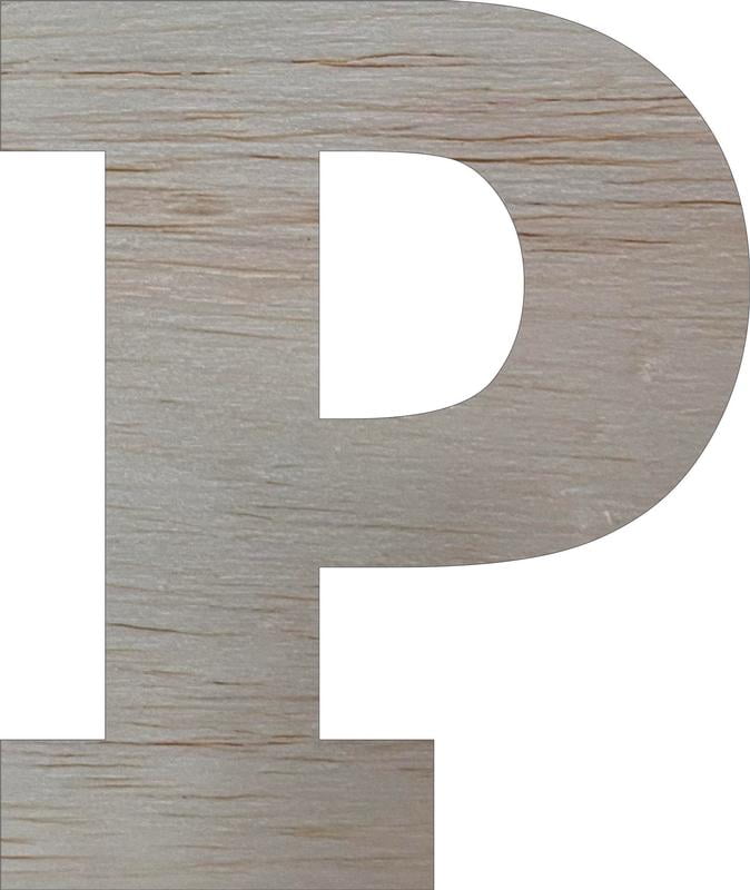 Unfinished Wood Letter P, Wooden 3'' Tall Craft Letter, Small Kids Art ...
