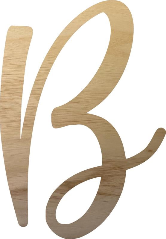 Unfinished Wood Letter, Script Letter B Paintable 14'' Alphabet, Kids ...