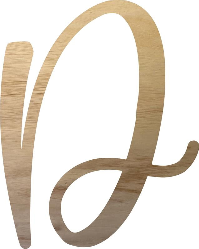 Unfinished Wood Letter, Script Letter D Paintable 14'' Alphabet, Kids ...