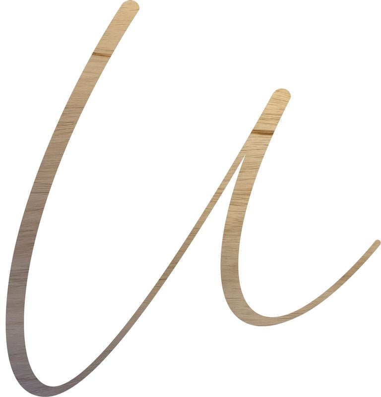 Unfinished Wood Letter U, Craft Alphabet 6'' Tall Wooden Letter Wall ...