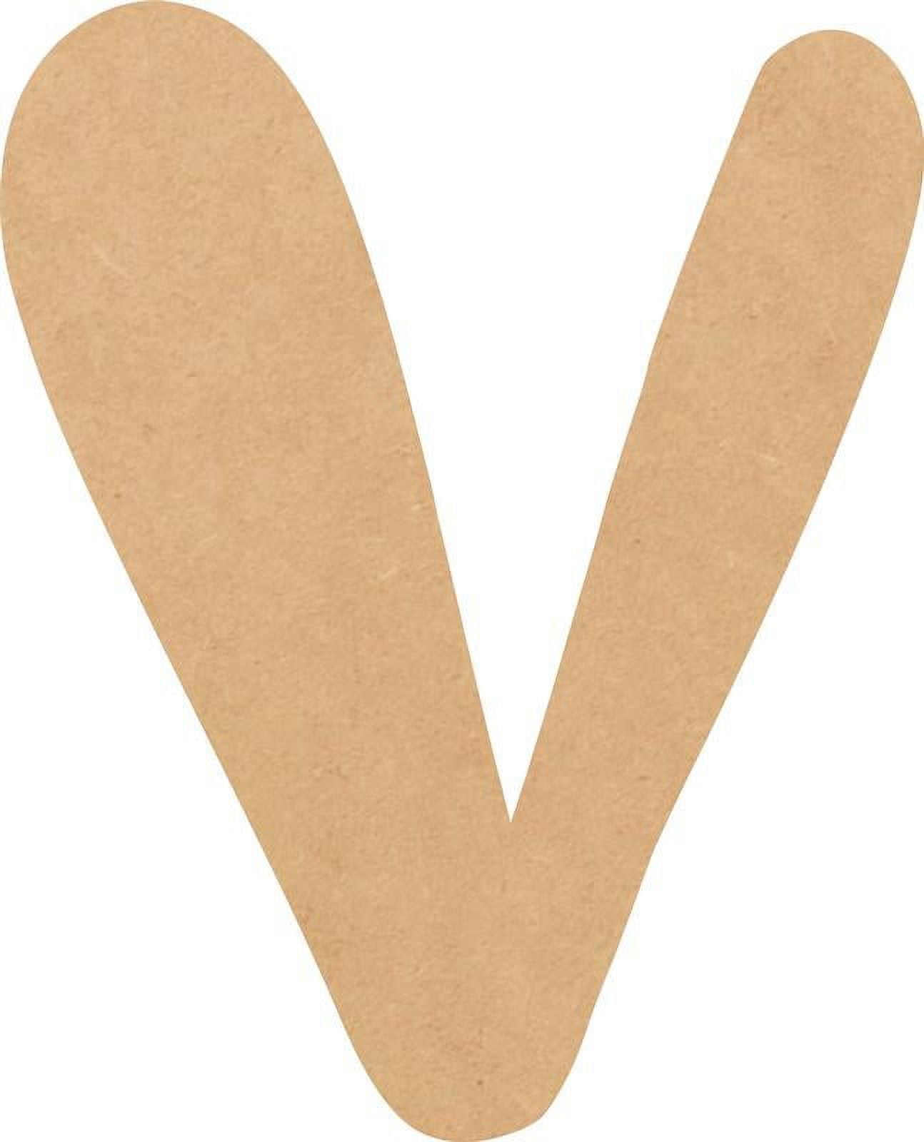 Unfinished Wood Letter V, Blank Wood 15'' Tall DIY A-Z Letter, Brownie ...