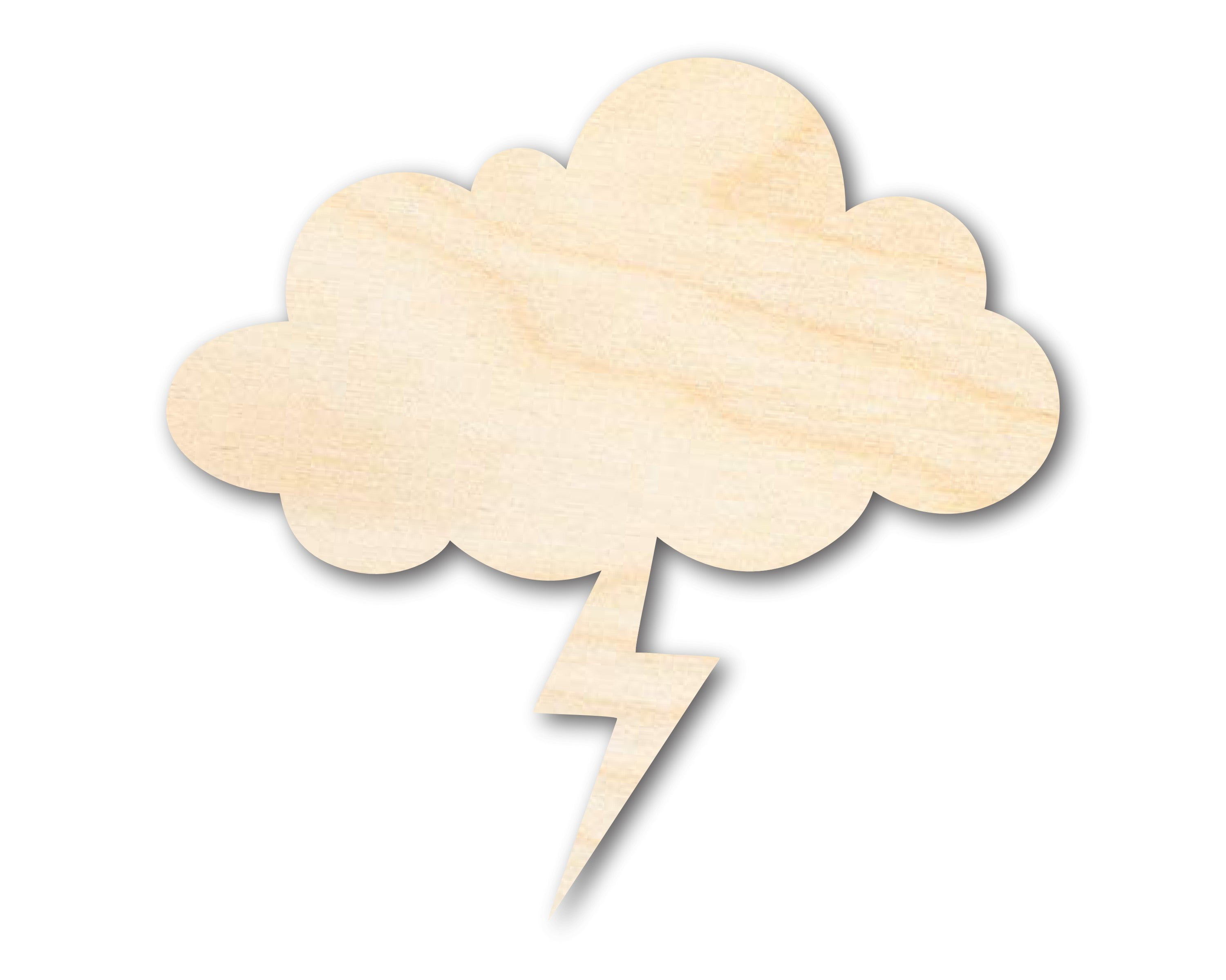 Unfinished Wood Lightning Cloud Shape | DIY Craft Cutout | up to 46 ...