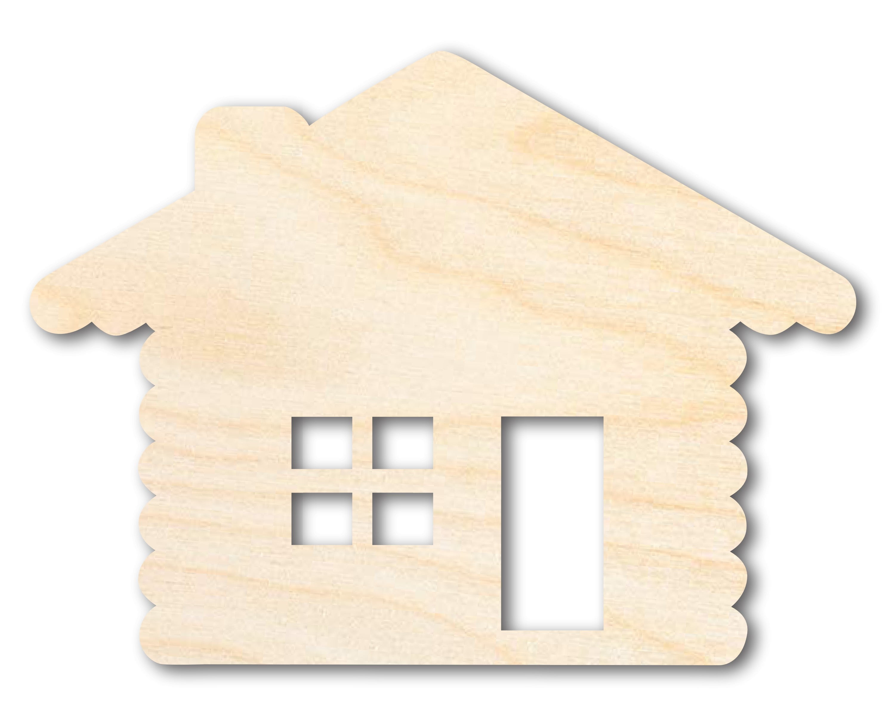 Unfinished Wood Log Cabin Shape | DIY Craft Cutout | up to 46" DIY 46 ...