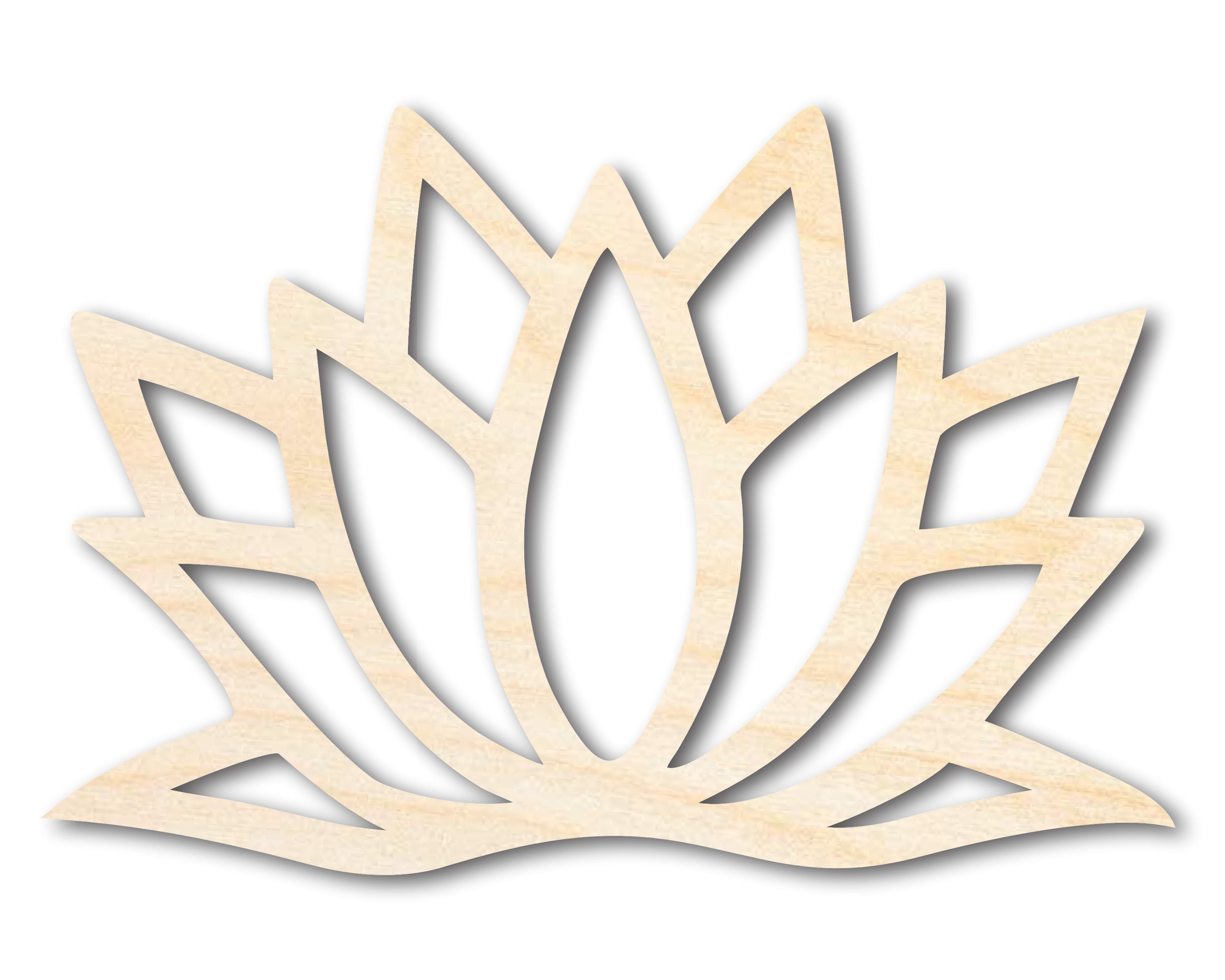 Unfinished Wood Lotus Flower Shape - Craft - up to 46" 18" / 1/8 ...