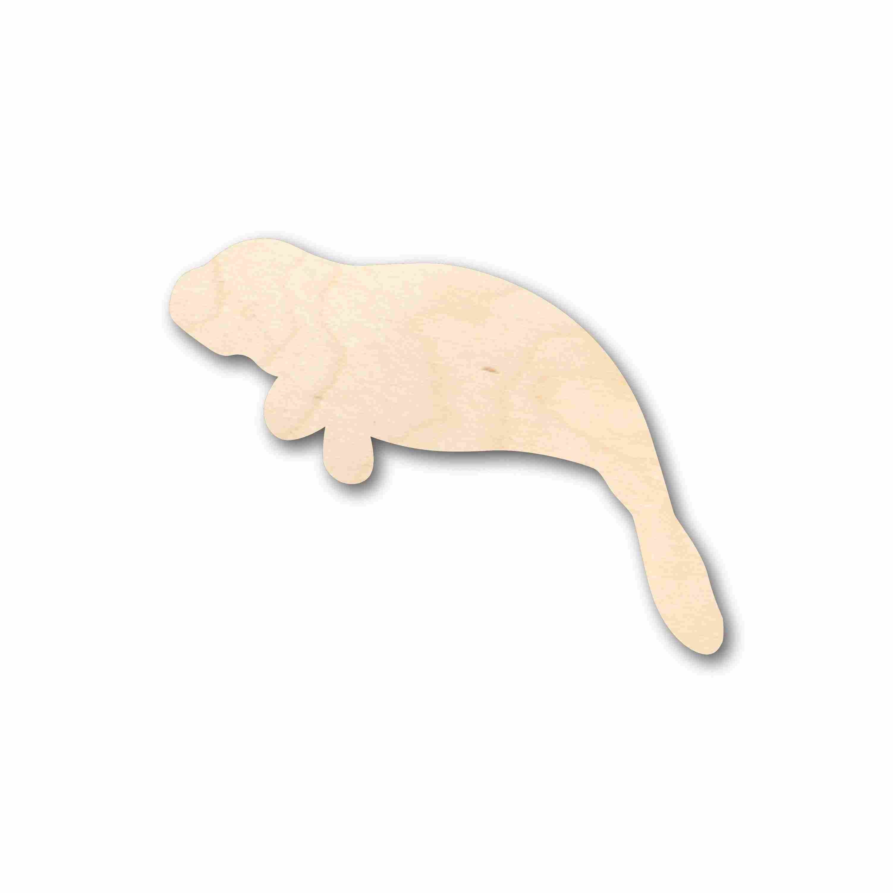 Unfinished Wood Manatee Calf Sea Cow Silhouette - Craft- up to 24" DIY ...