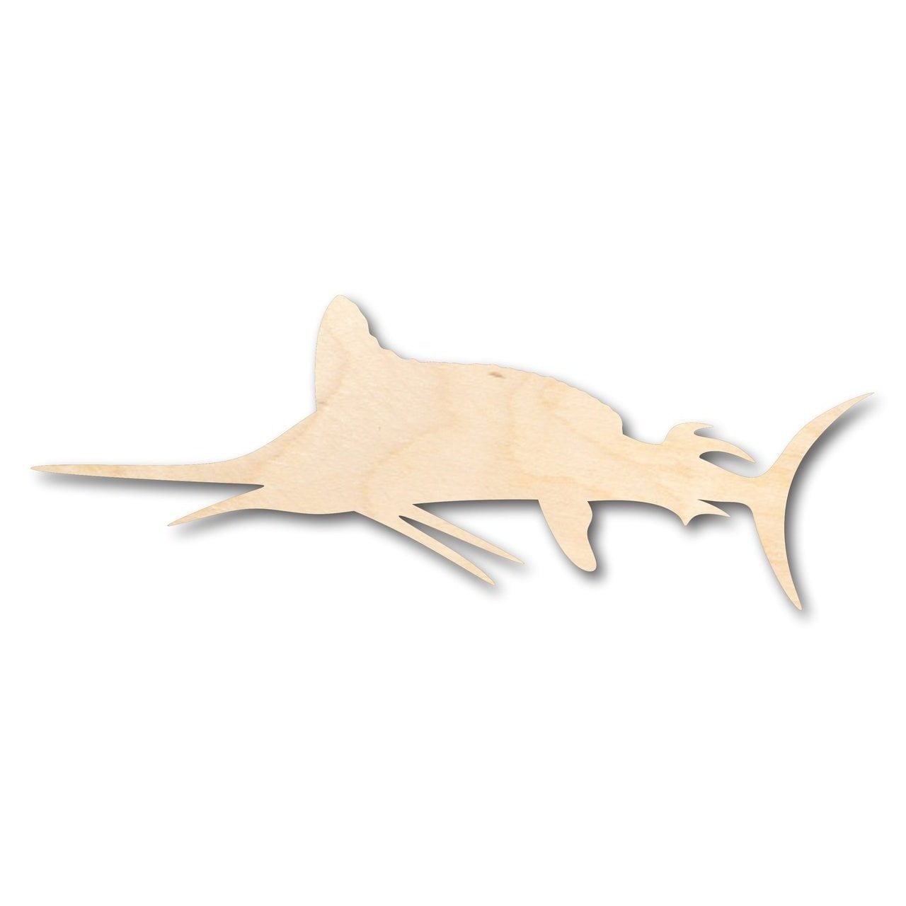 Unfinished Wood Marlin Shape - Swordfish - Ocean - Fishing - Craft - up ...