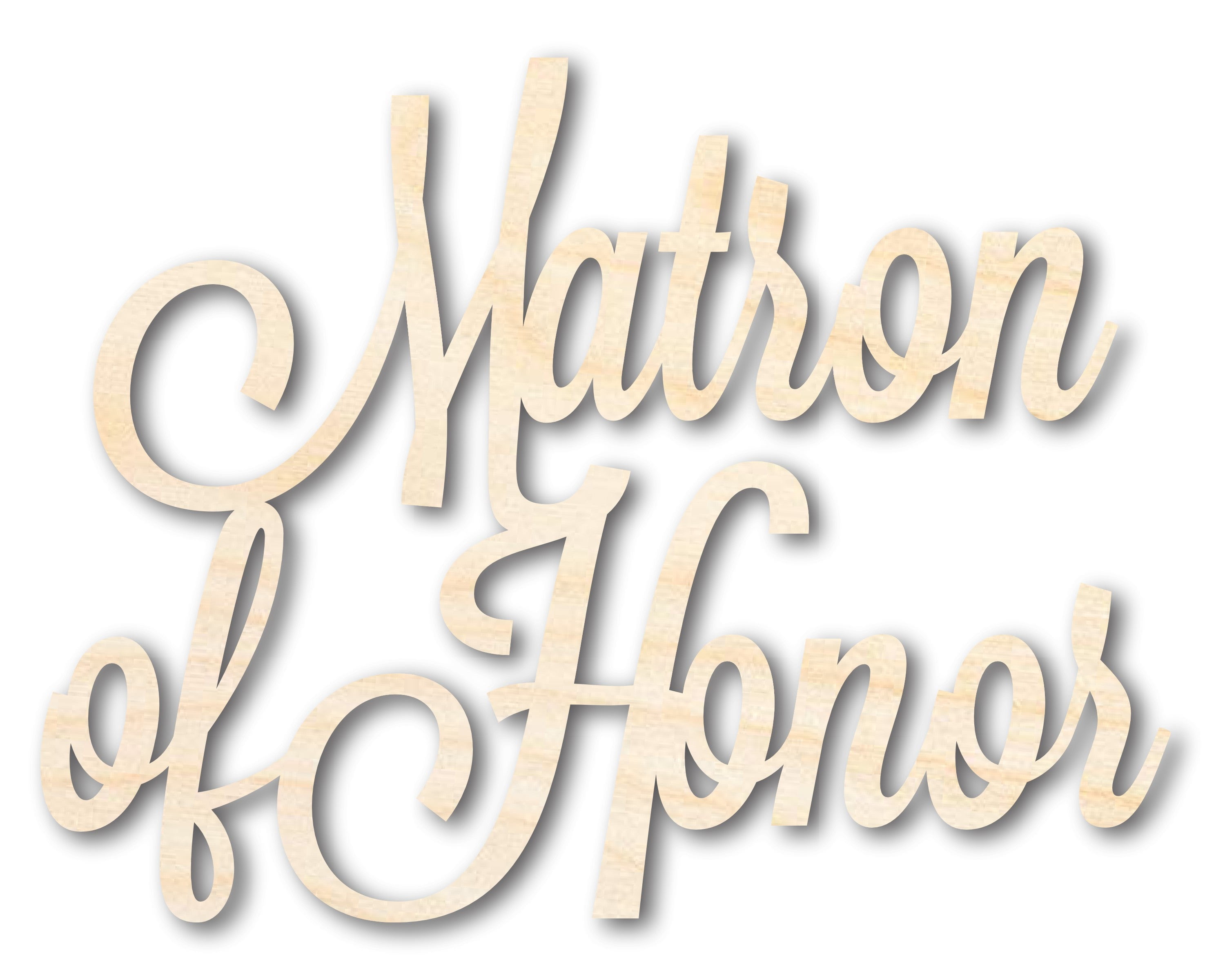 Unfinished Wood Matron of Honor Shape - Word Craft - up to 46" 12" / 1/ ...