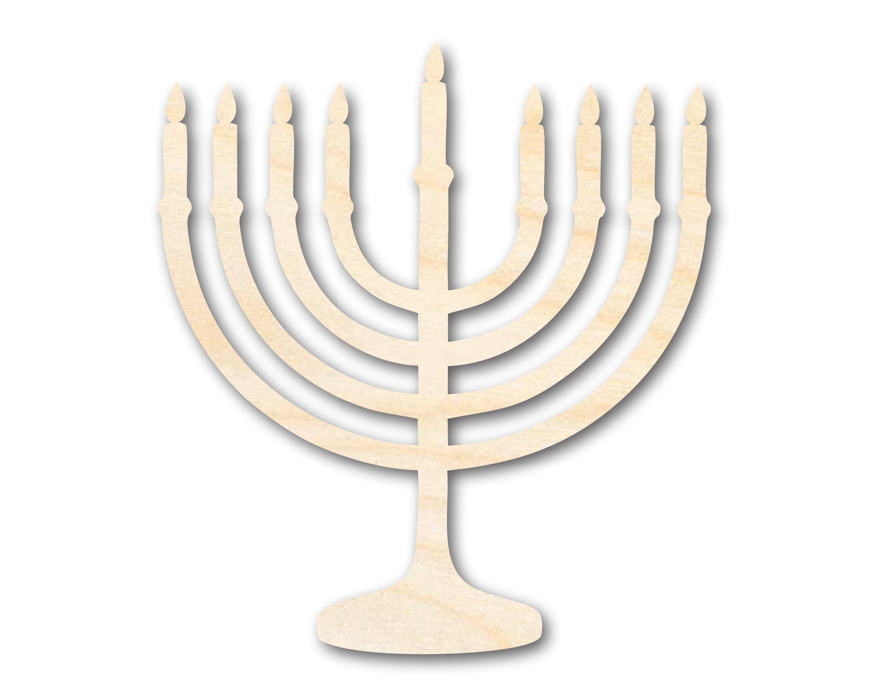 Unfinished Wood Hanukkiah Menorah Shape - Craft - up to 46" 20" / 1/2 ...