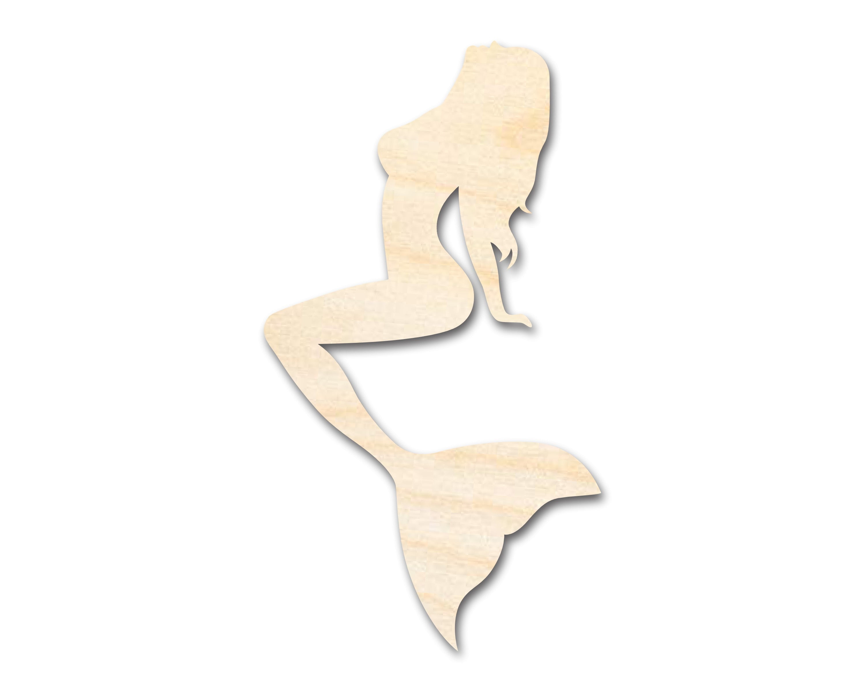 Unfinished Wood Mermaid Siren Silhouette - Craft - up to 46" DIY 14 ...