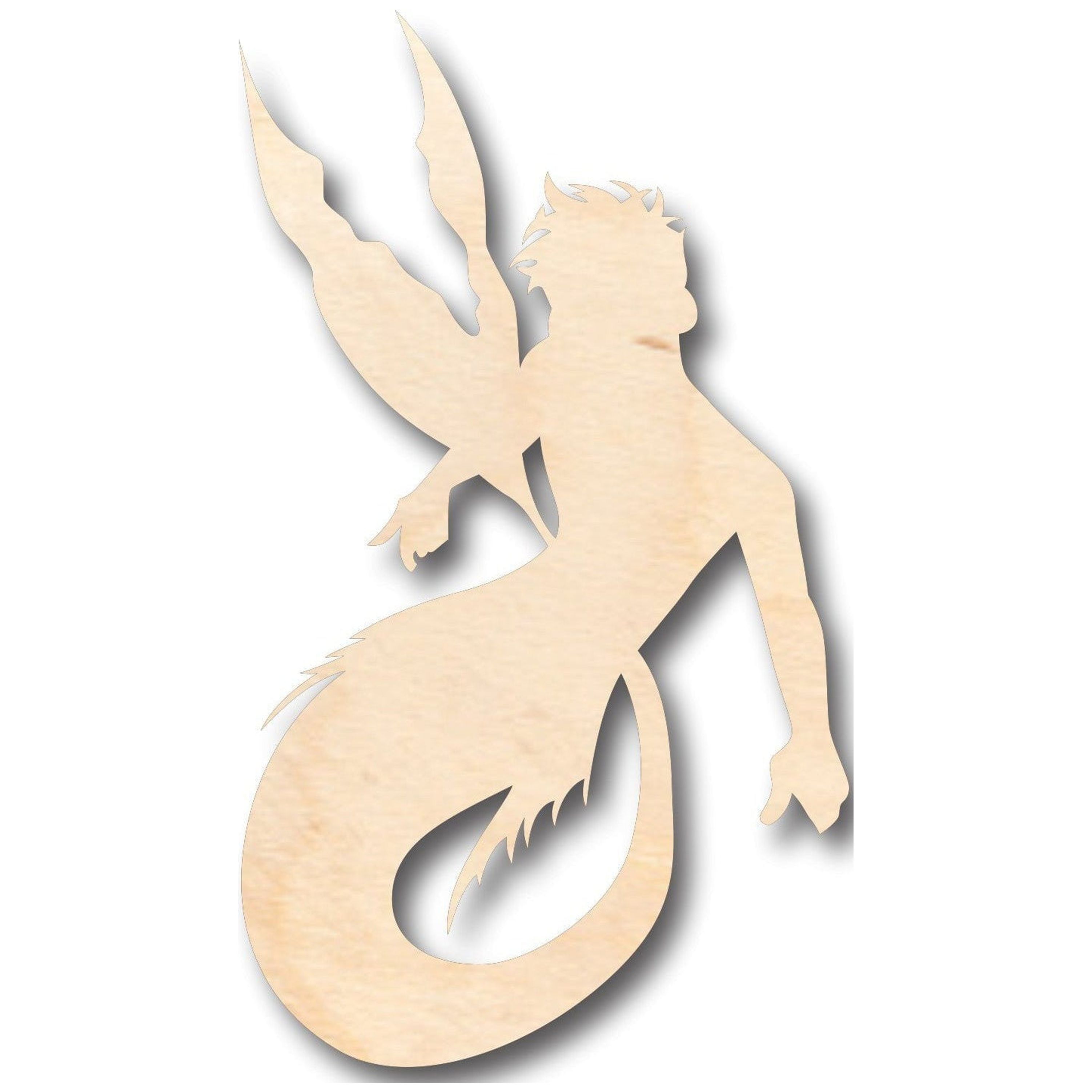Unfinished Wood Merman Siren Shape - Craft - up to 36" DIY 46" / 3/4 ...
