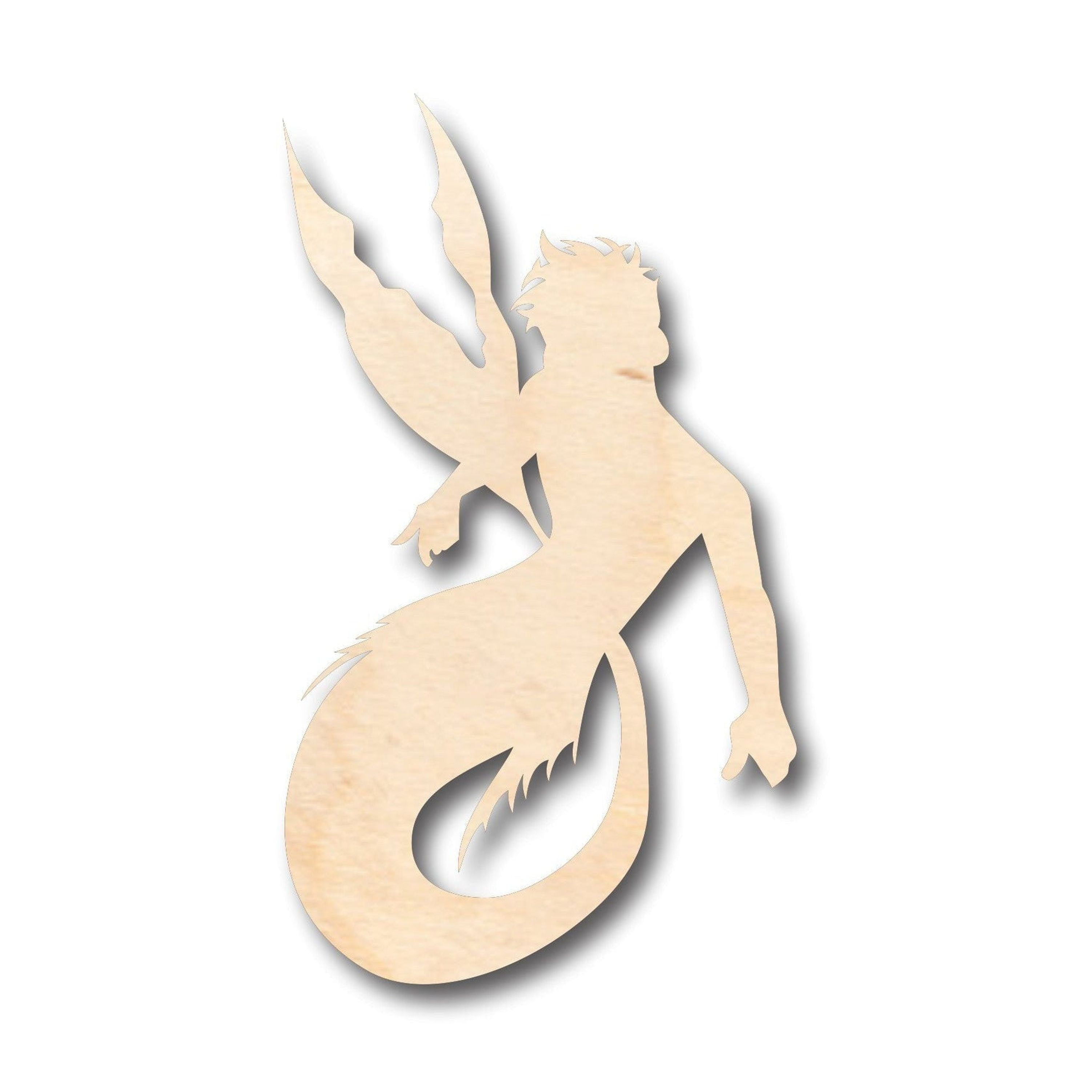 Unfinished Wood Merman Siren Shape - Craft - up to 46" DIY 14" / 1/8 ...
