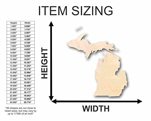 Unfinished Wood Michigan Shape (2 Pieces) - State - Craft - up to 24 ...