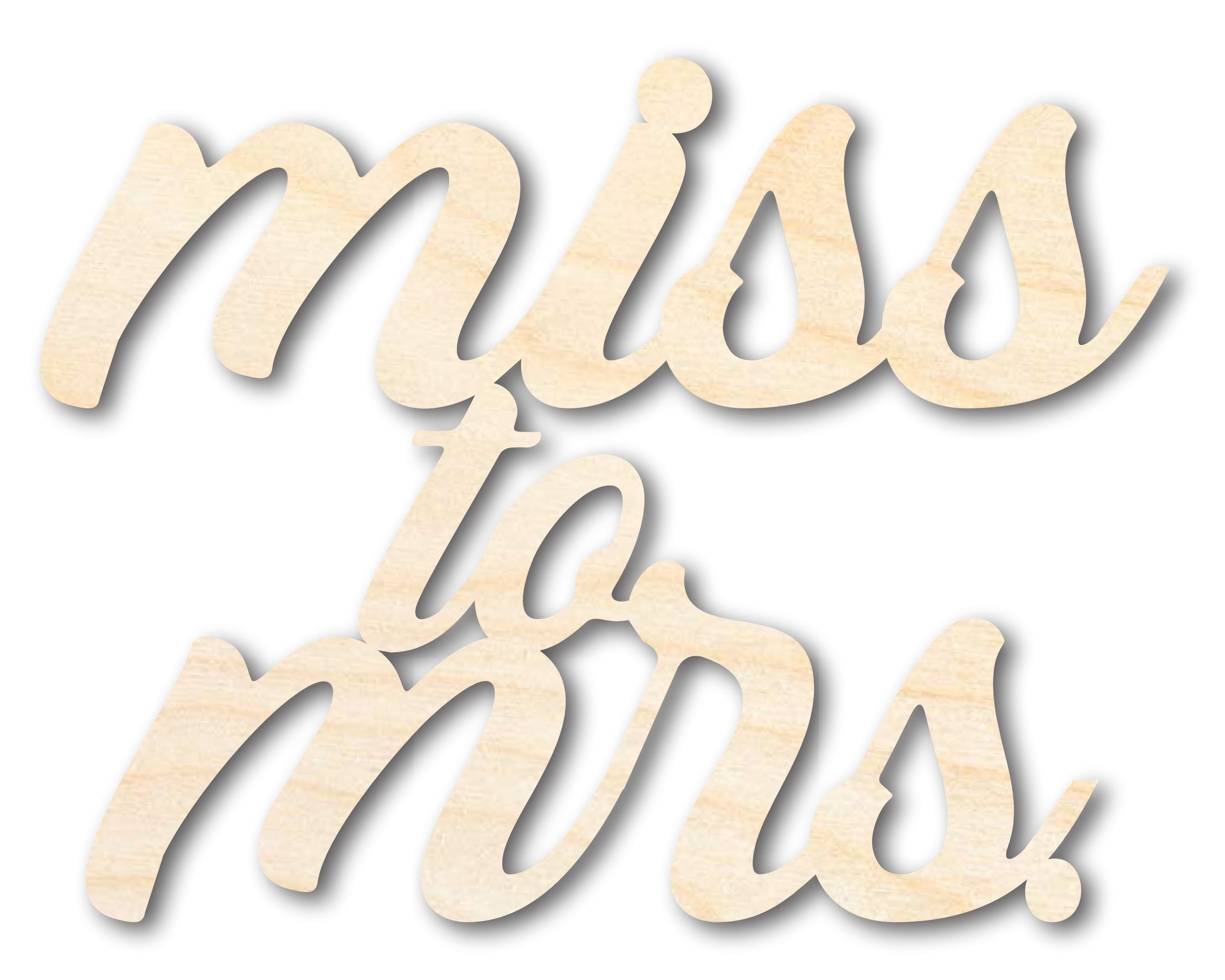 Unfinished Wood Miss to Mrs Shape | DIY Craft Cutout 7" / 1/8 ...