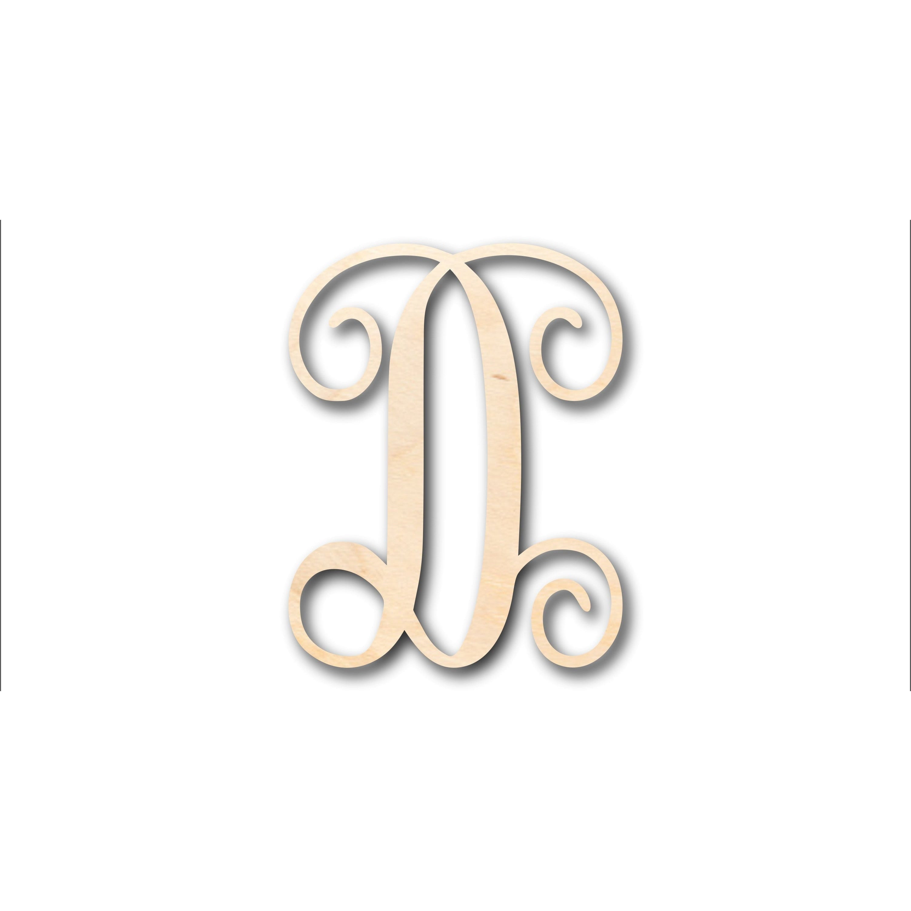 Unfinished Wood Monogram D Shape - Craft - up to 46" DIY 8" / 1/4 ...