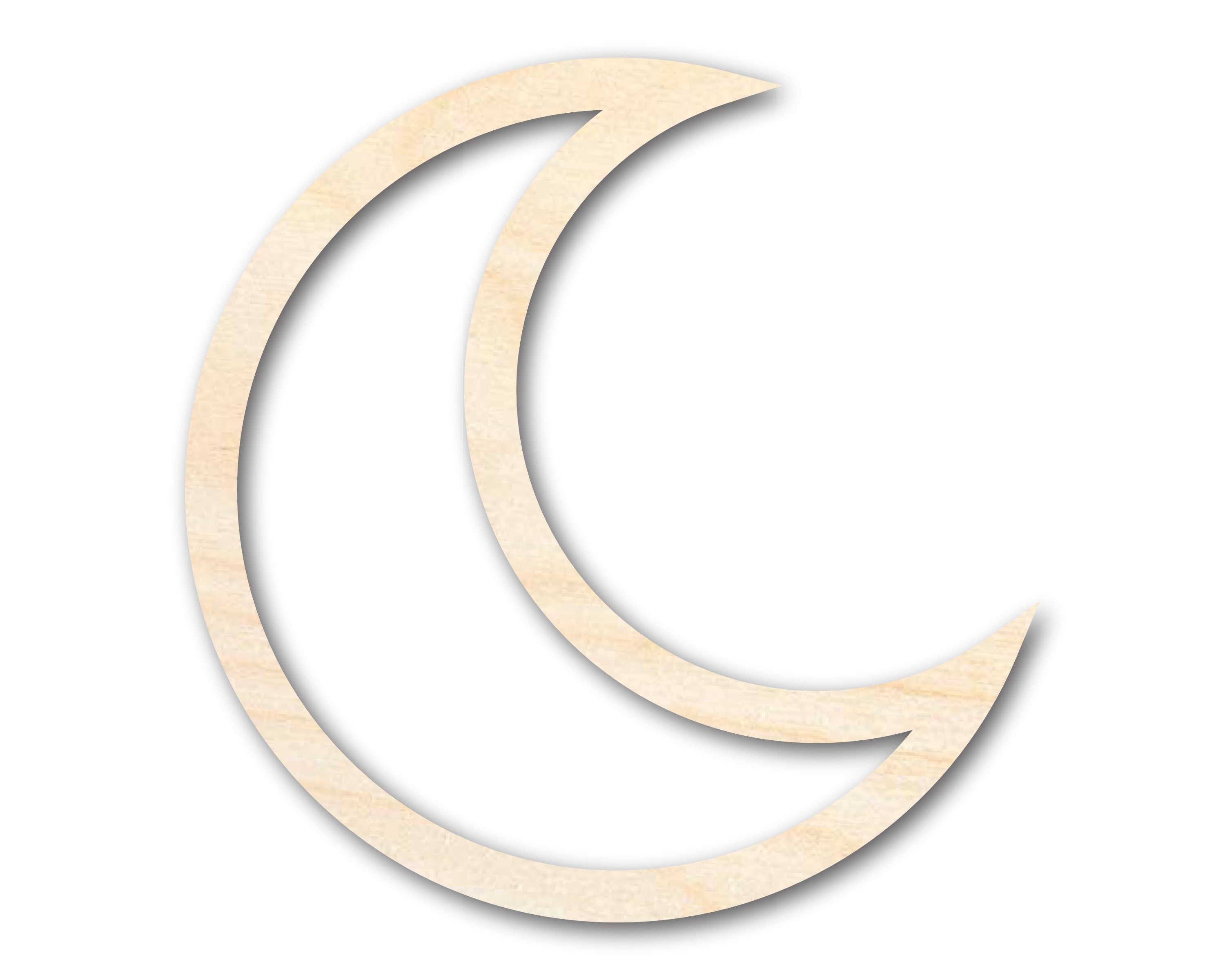 Unfinished Wood Moon Outline Shape | DIY Craft Cutout 3" / 1/8 ...