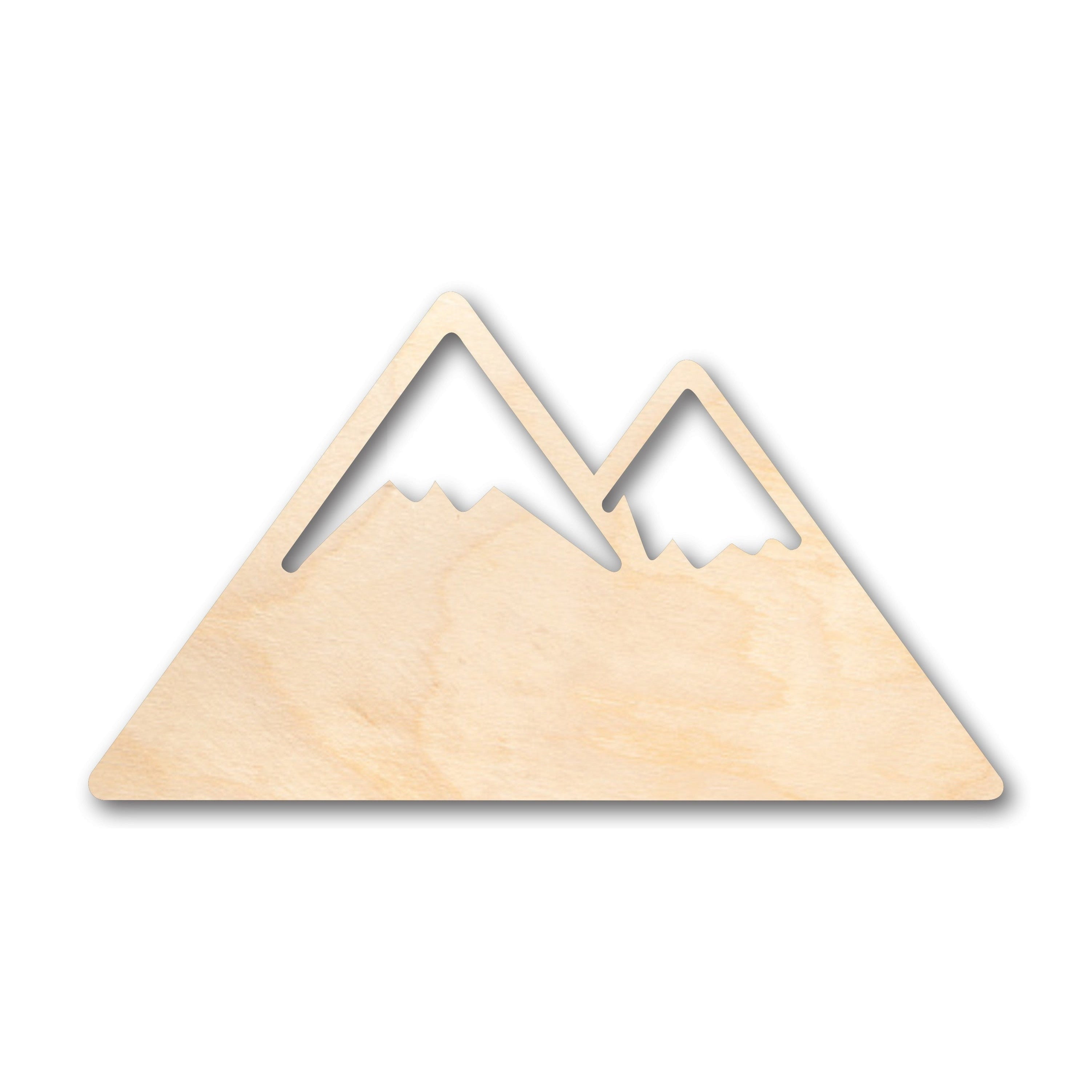 Unfinished Wood Mountain Peaks Shape - Craft - up to 46" DIY 4" / 1/4 ...