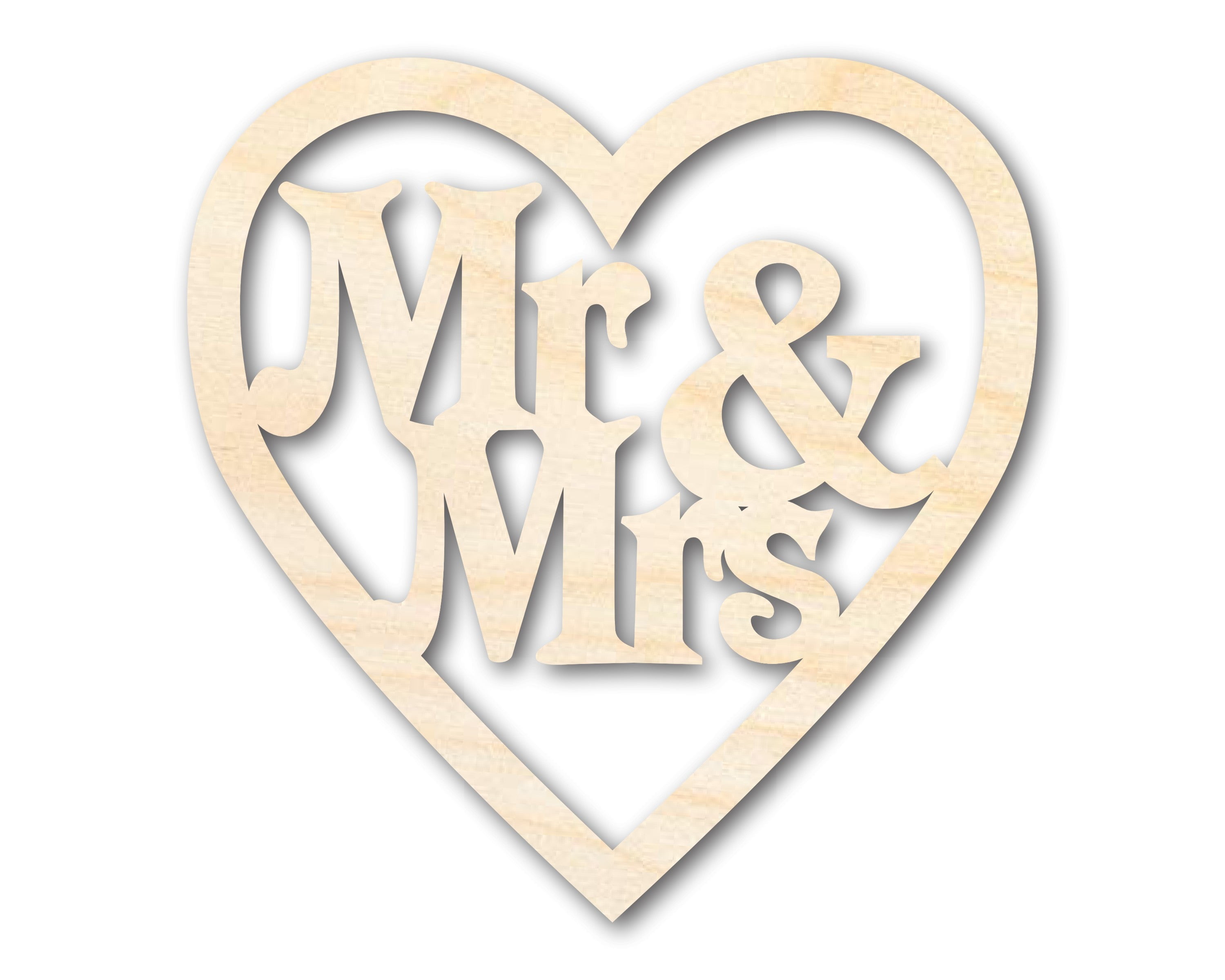 Unfinished Wood Mr and Mrs Heart Cutout | DIY Craft Shape | up to 46 ...