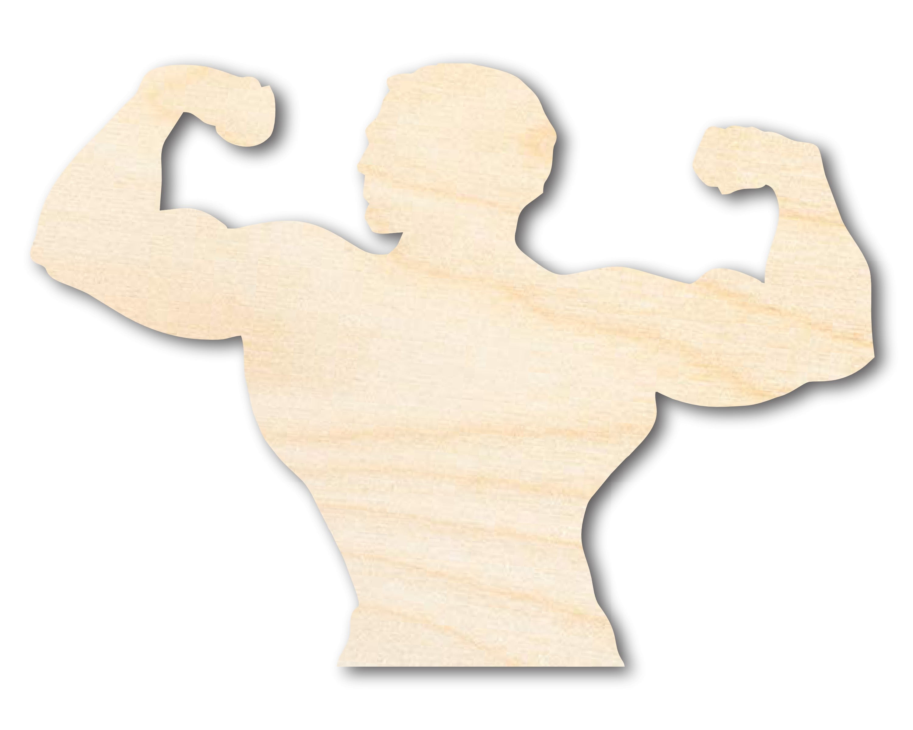 Unfinished Wood Muscle Man Shape | DIY Craft Cutout | up to 46" DIY 36 ...
