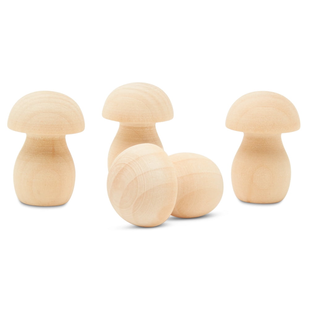 Unfinished Wood Mushroom Shapes for Crafts, Pack of 250, 1-1/4 inch ...